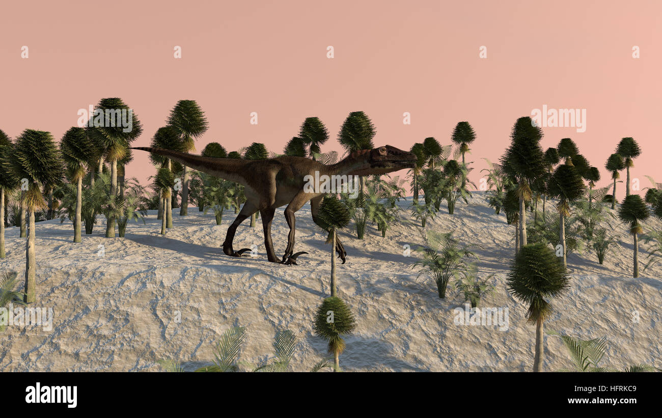 3d illustration of the hunting utahraptor dinosaurus Stock Photo - Alamy