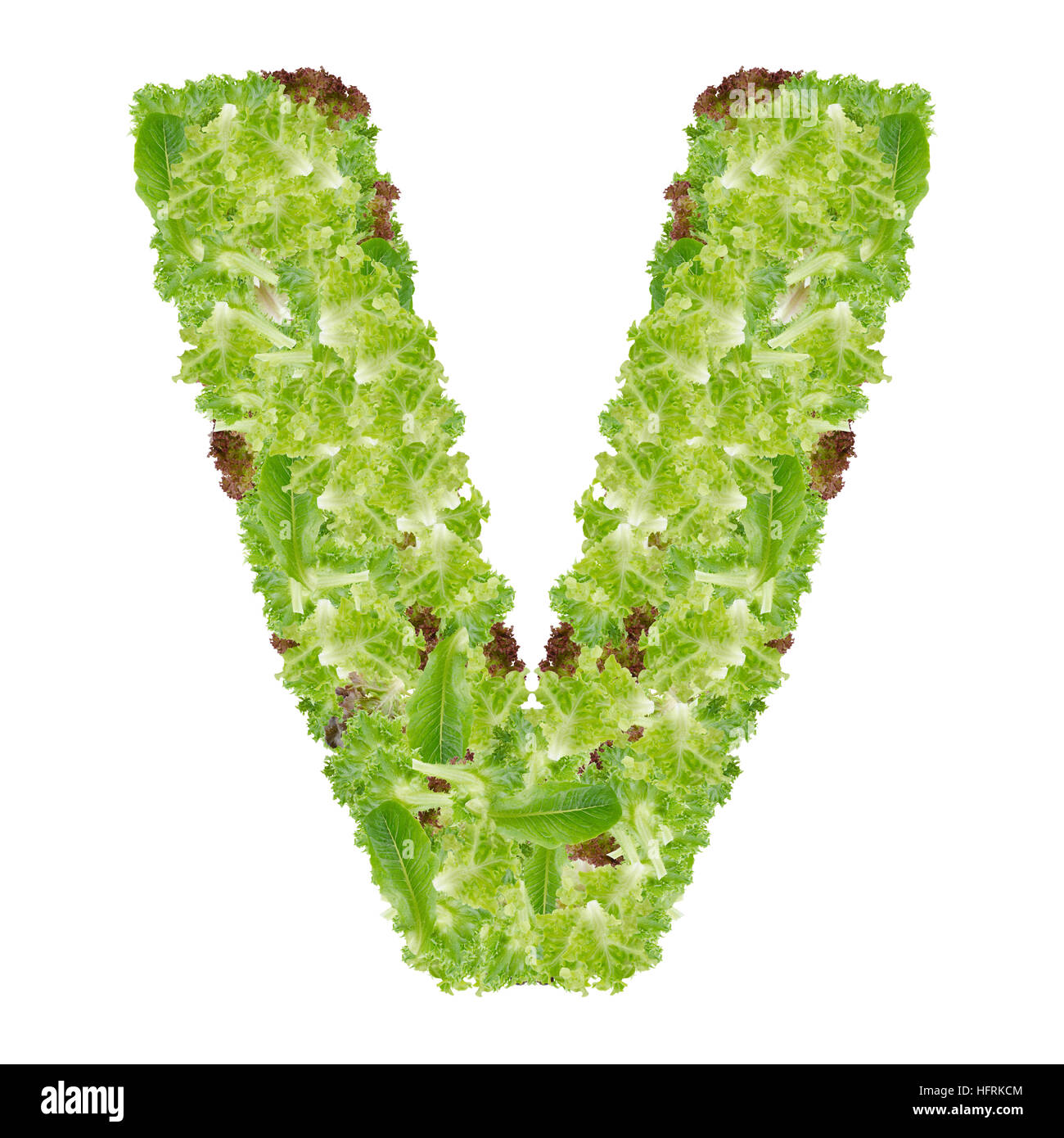 Letter V alphabet with hydroponics leaf ABC concept type as logo ...