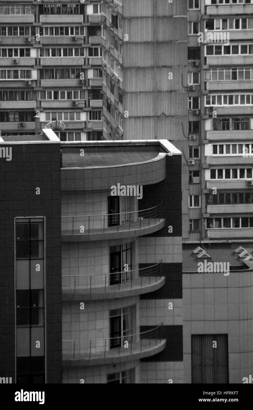 Moscow high rise apartments Black and White Stock Photos & Images - Alamy