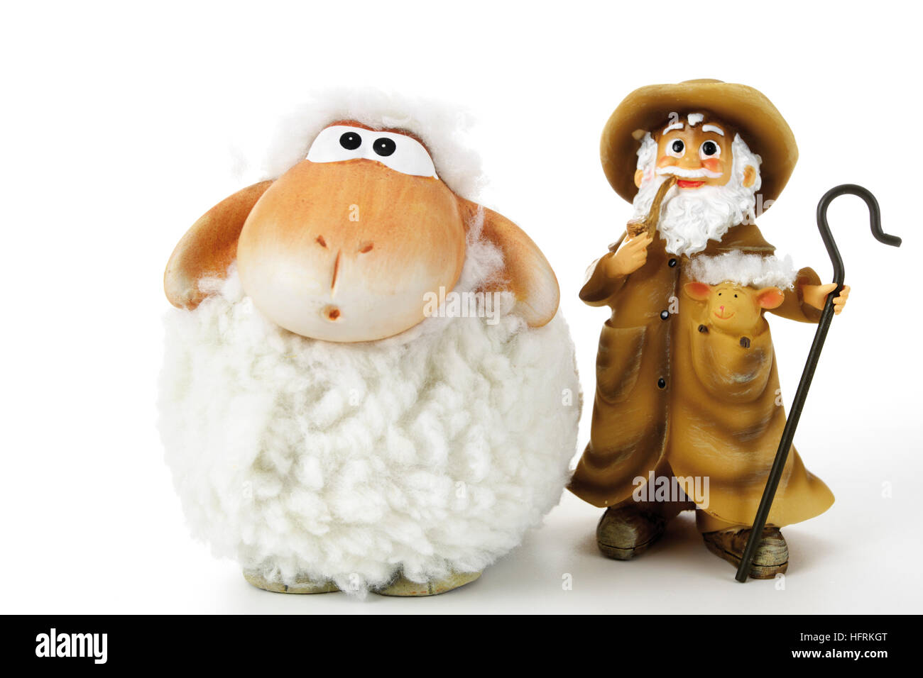 Shepherd and sheep Stock Photo - Alamy