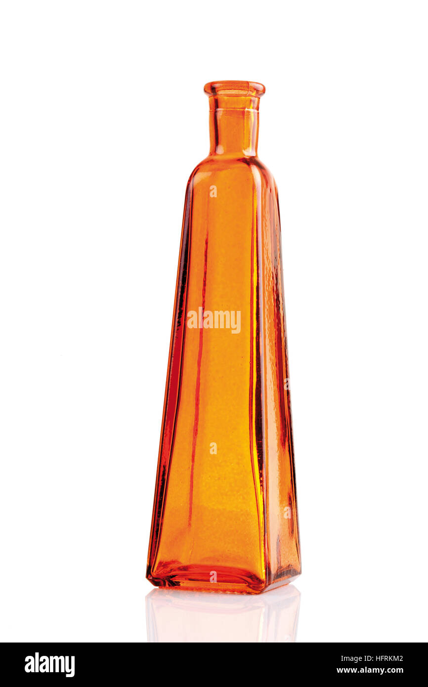 Orange glass bottle Stock Photo - Alamy