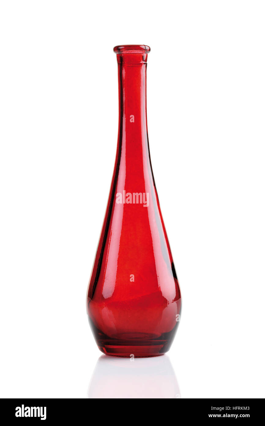 Red glass bottle Stock Photo - Alamy