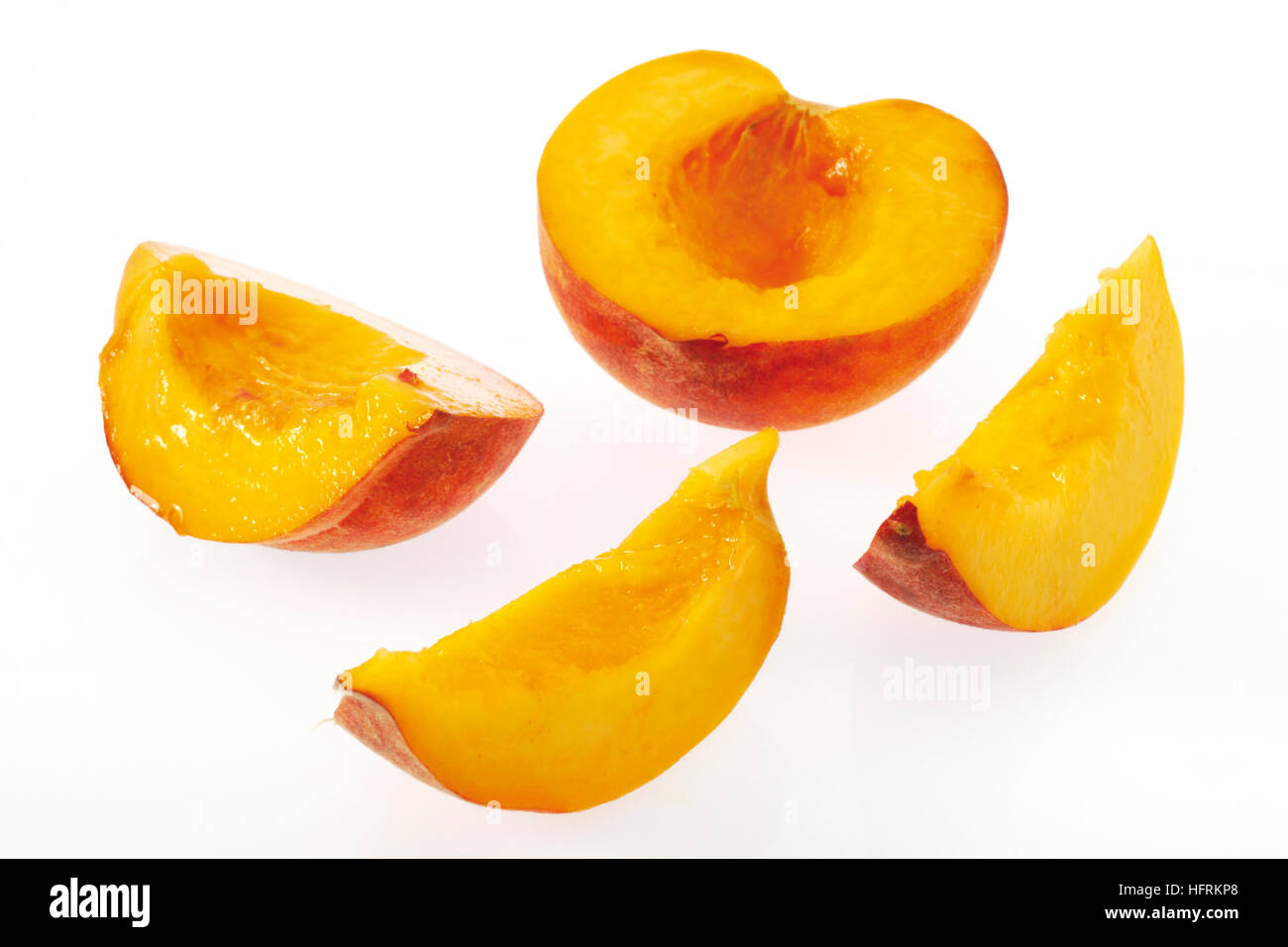 Peach cut in half cutout hi-res stock photography and images - Alamy