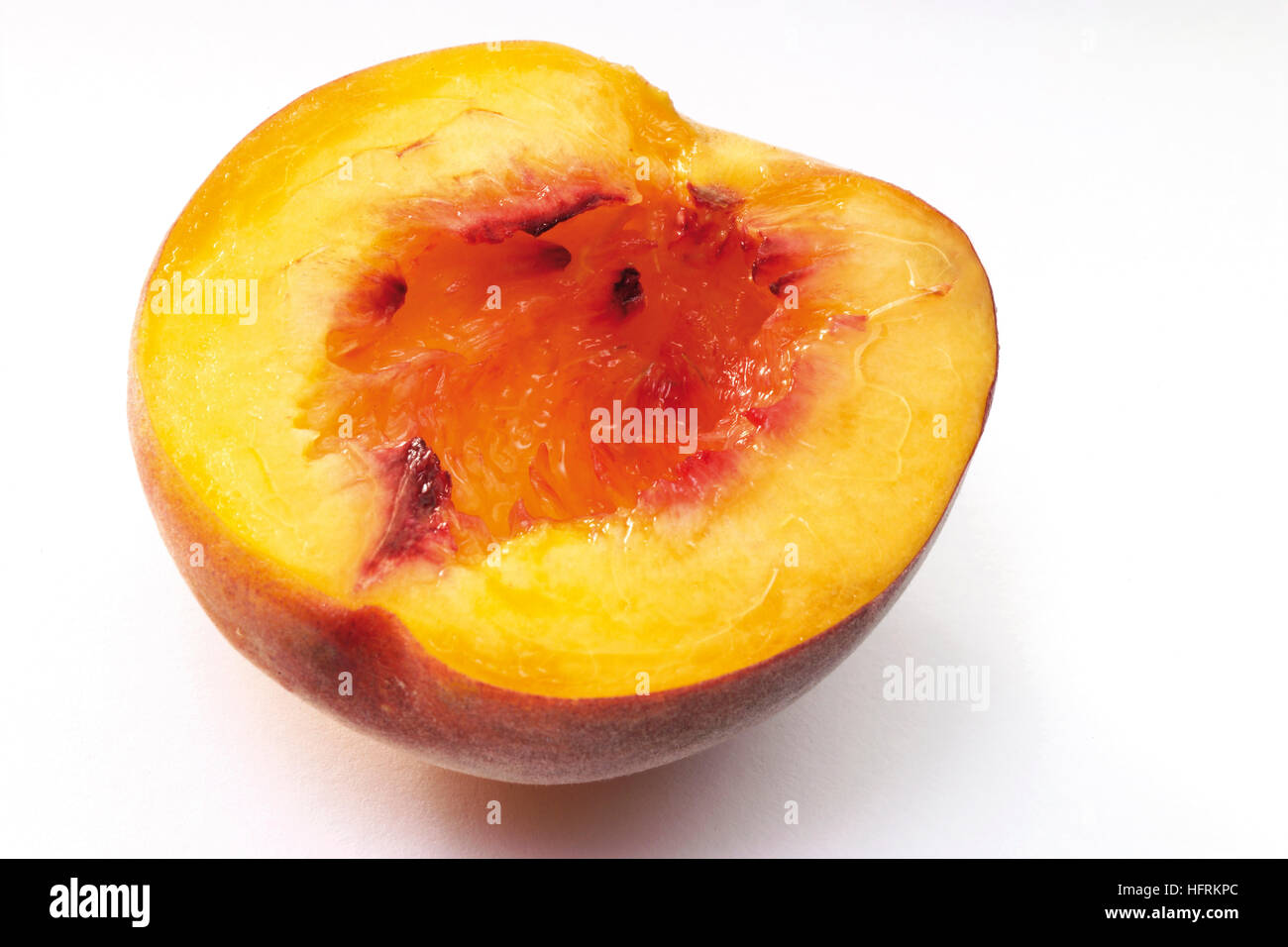 Peach cut in half cutout hi-res stock photography and images - Alamy