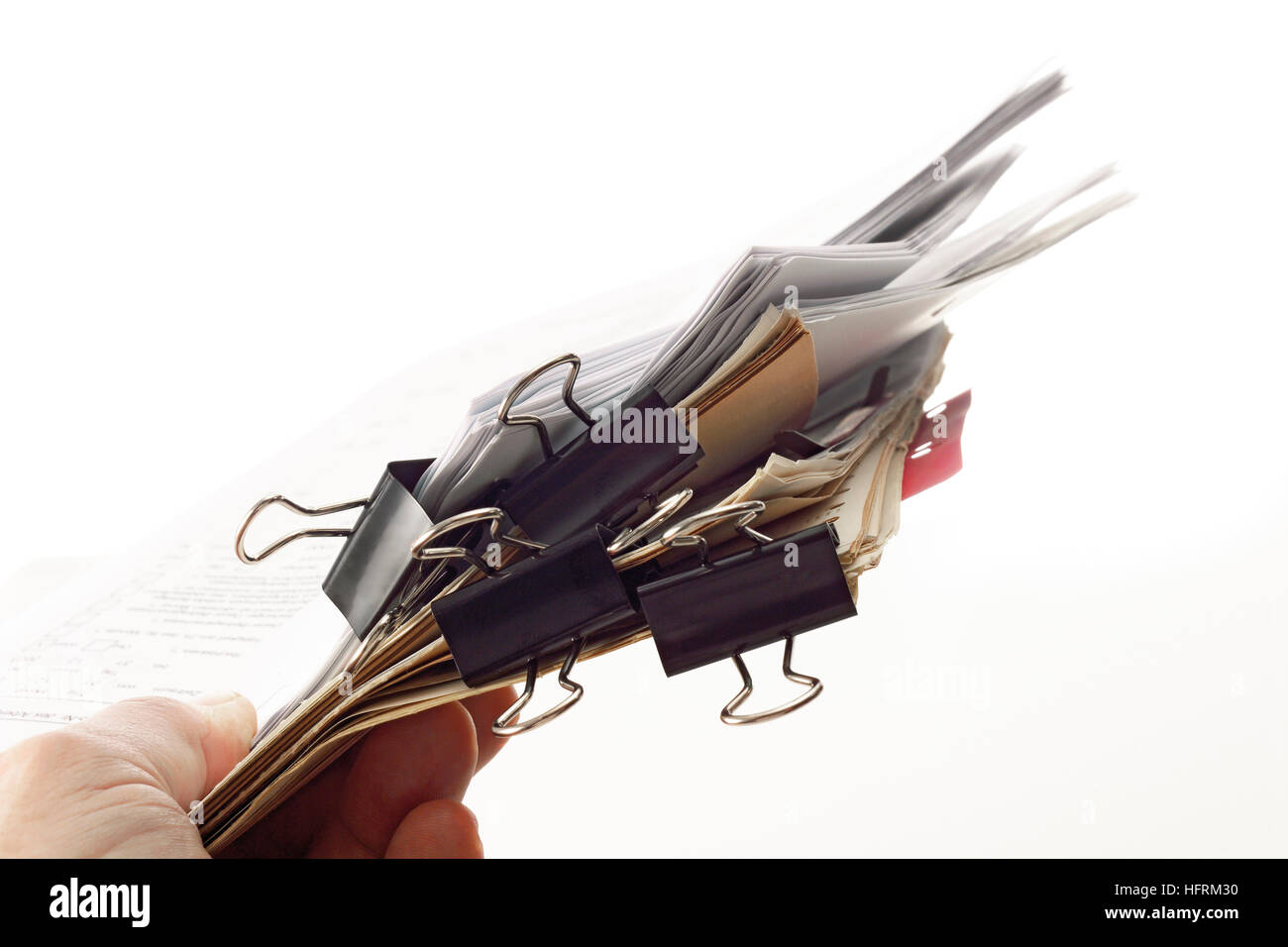 Fold-back paper clips attached to files Stock Photo - Alamy