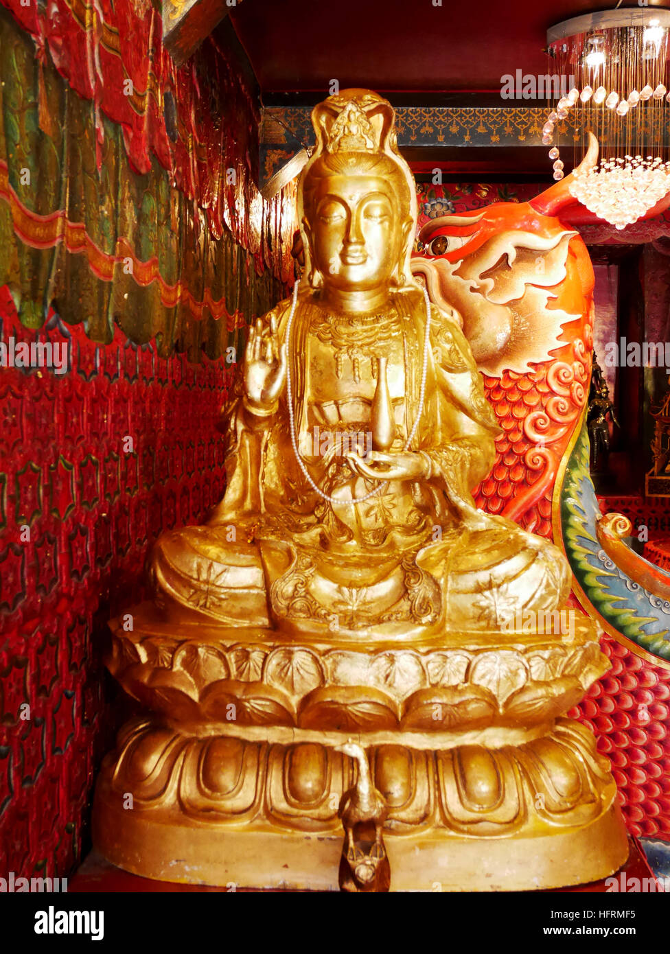 Guanyin bodhisattva statue in Chinese shrine of Lady princess Soi Dok ...