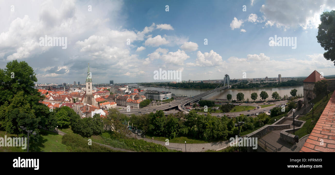 Bratislava (Pressburg): View from the castle to the old town with the ...