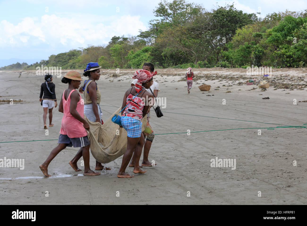 MAROANTSETRA, MADAGASCAR OCTOBER 19.2016 Native fishermen fishing on ...