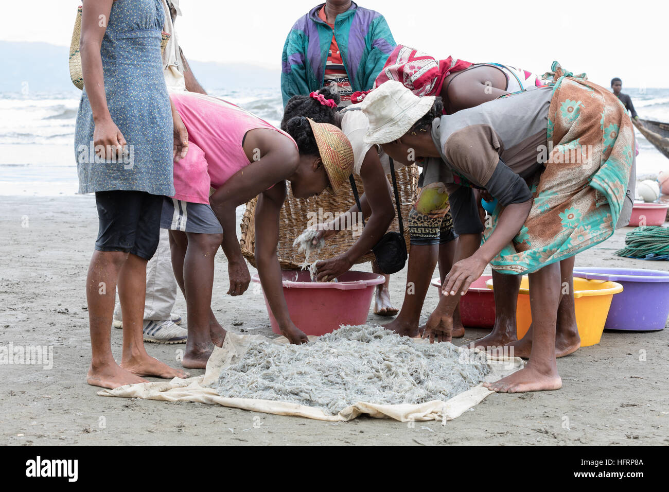MAROANTSETRA, MADAGASCAR OCTOBER 19.2016 Native fishermen fishing on ...