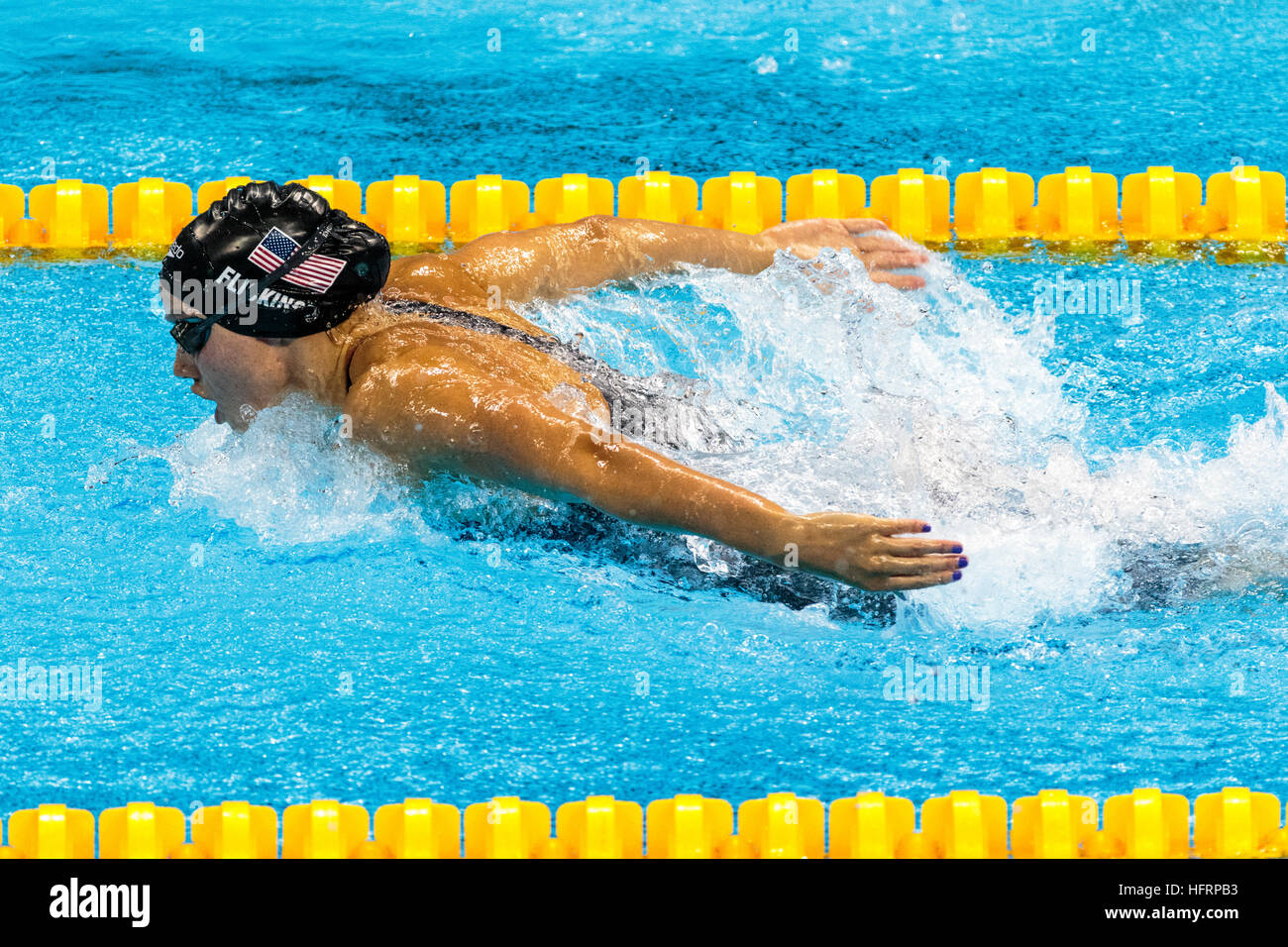 Rio de Janeiro, Brazil. 9 August 2016. Hali Flickinger (USA) competing ...
