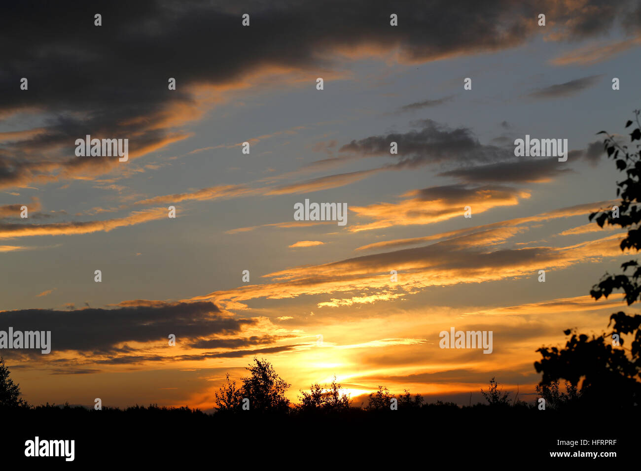 Beautiful summer sunset over field hi-res stock photography and images ...