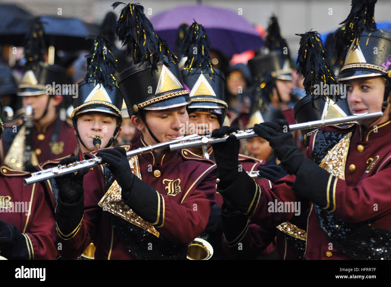 Brookwood Bronco Marching Band performing at London's New Year's Day ...