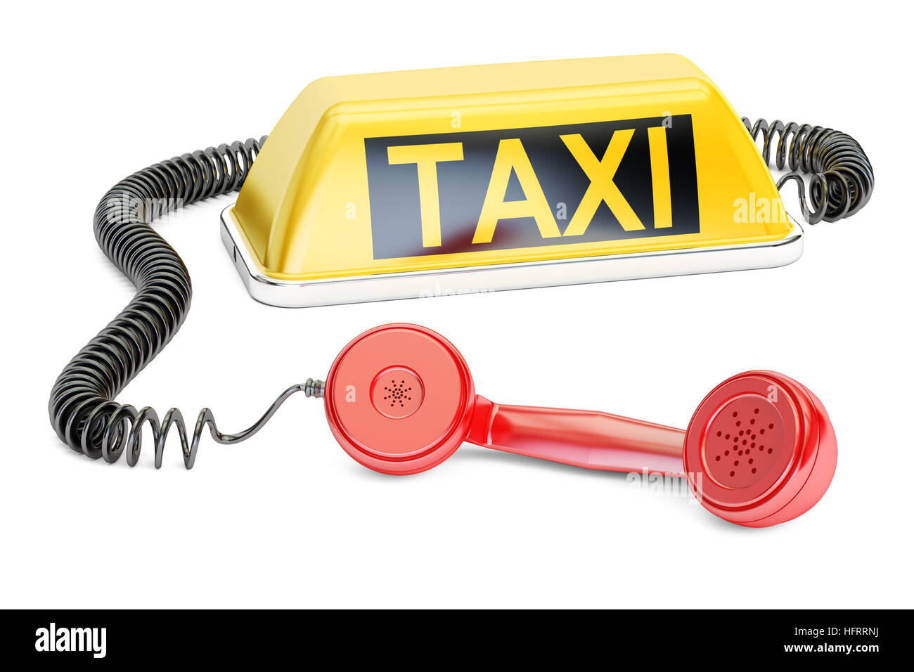 Taxi service concept. 3D rendering isolated on white background Stock ...