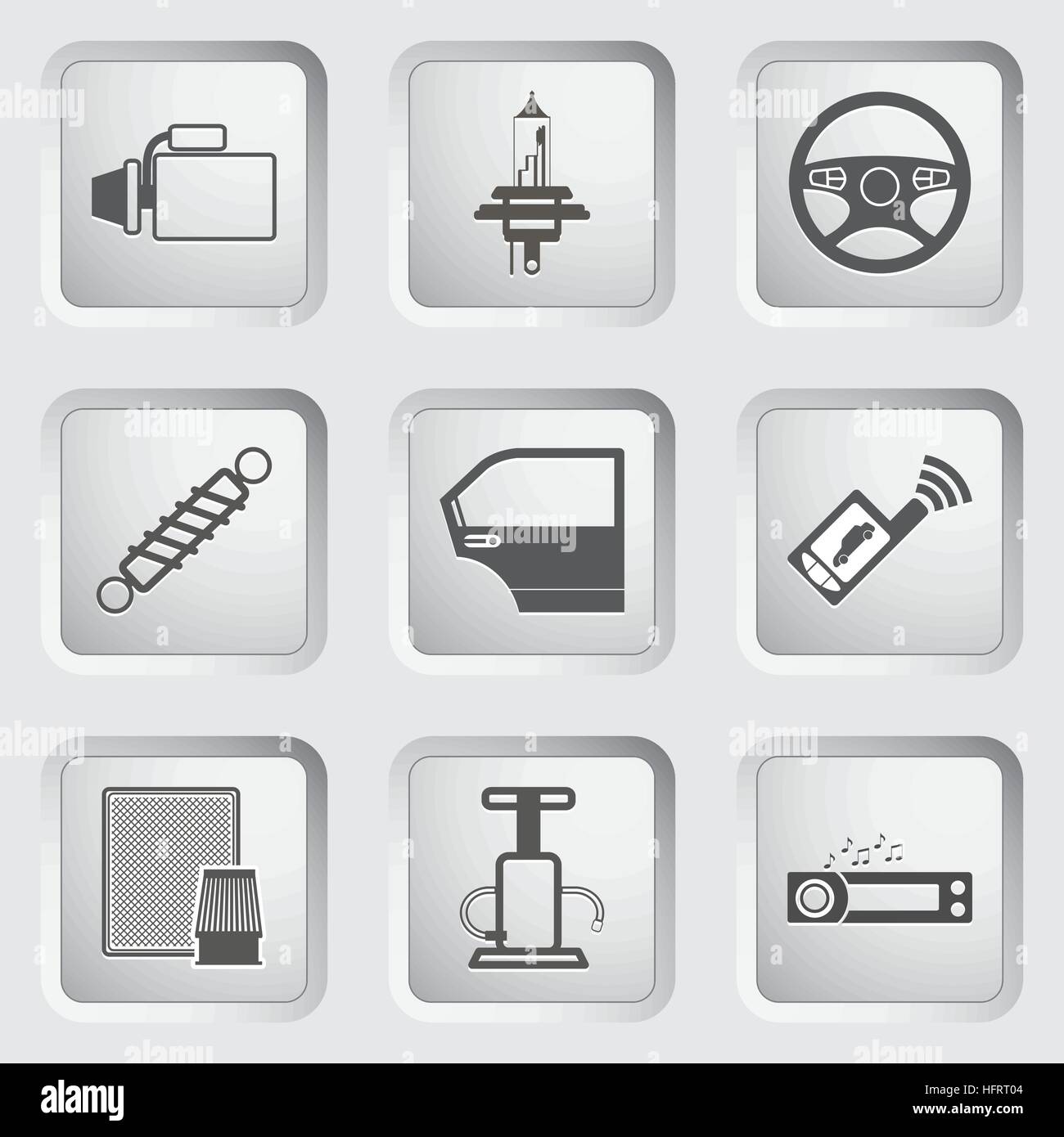 Car part and service icons set. Vector illustration Stock Vector Image ...