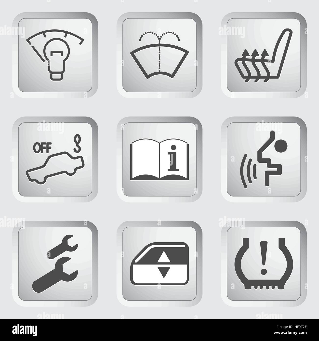 Icons for the control panel of the car set 4. Vector illustration Stock ...