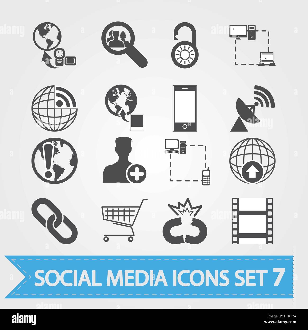 Social media related vector icons for your design or application Stock ...