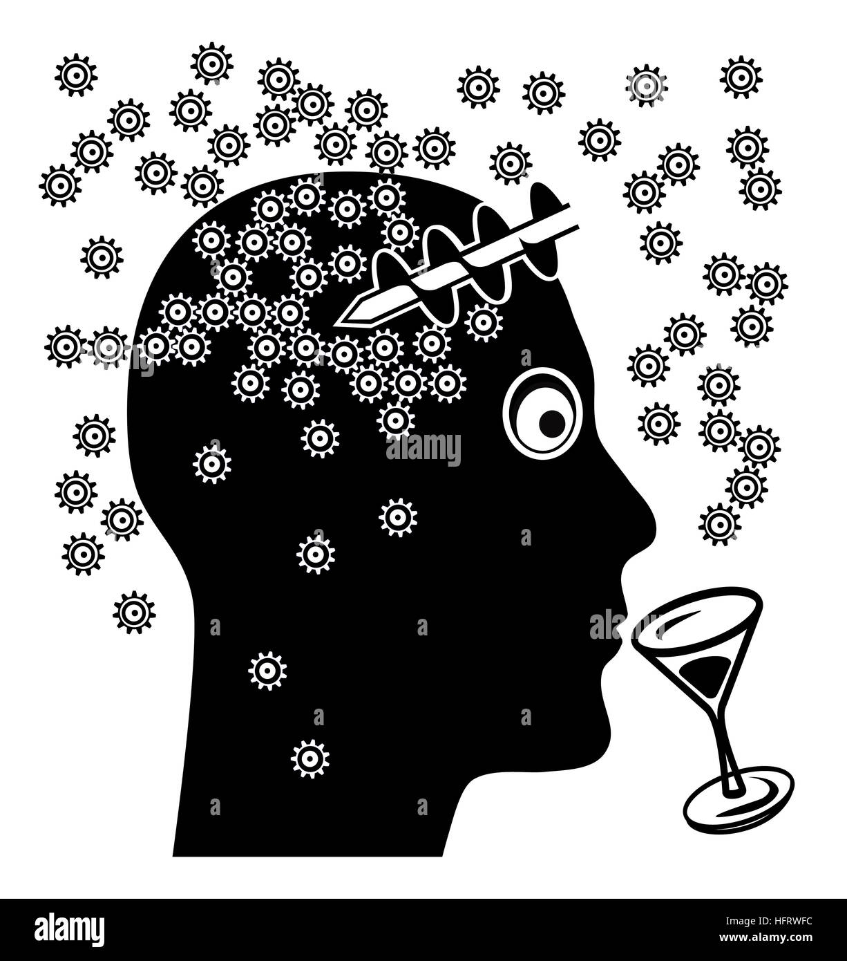 Alcohol and Brain Damage Stock Photo - Alamy