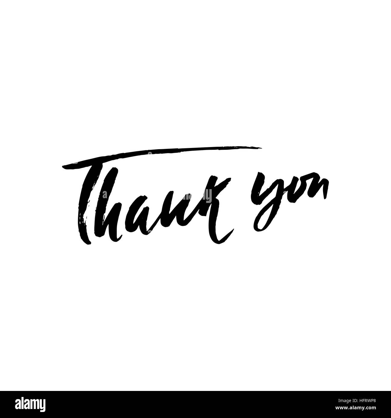 Thank You handwritten inscription. Hand drawn lettering. Thank you card ...