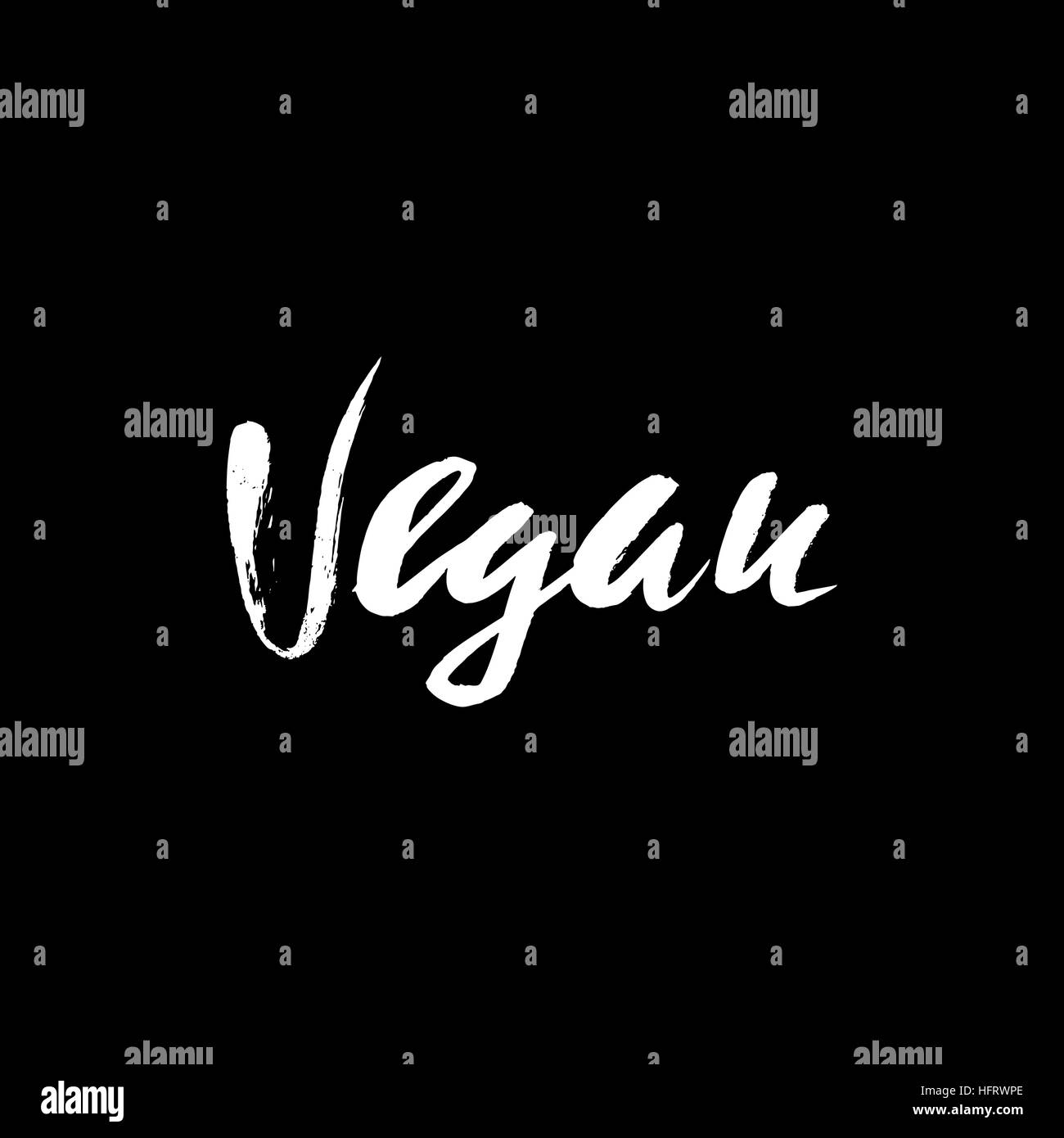 Hand lettered inspirational quote. Vegan. Hand brushed ink lettering ...