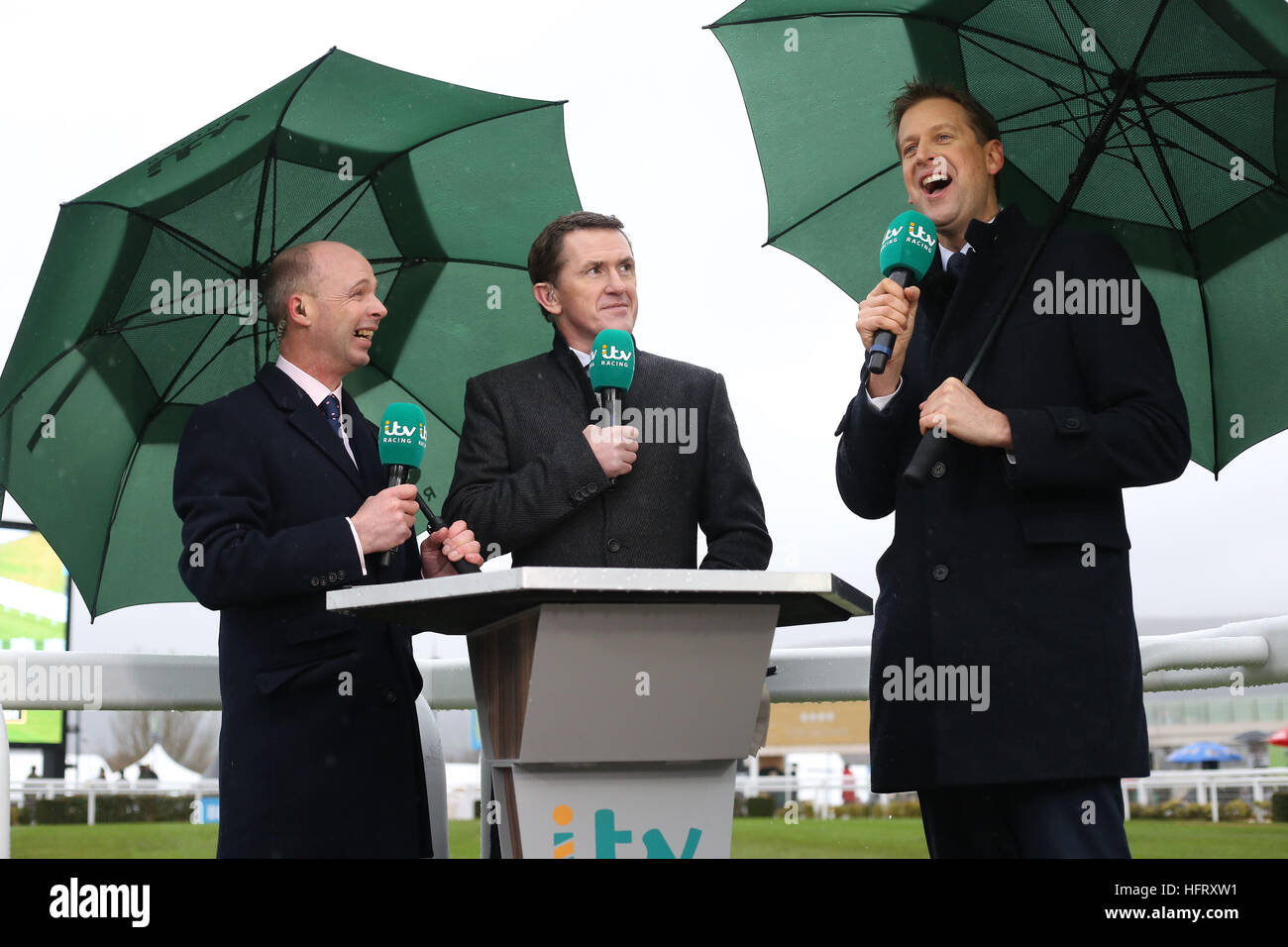 ITV Racing presenter Ed Chamberlin (right) with Sir Anthony McCoy ...