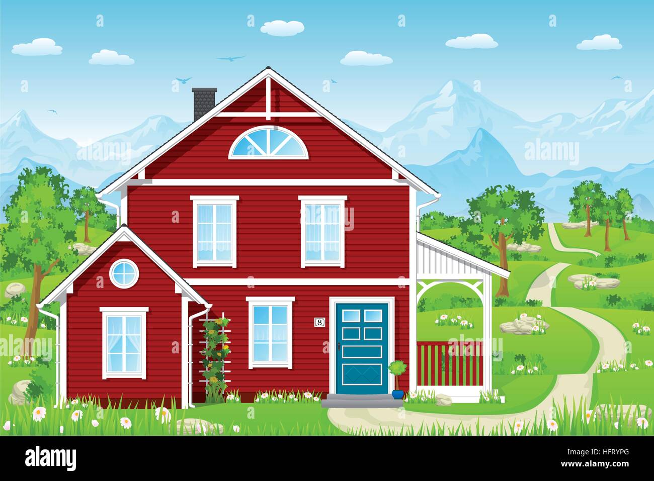 nice country house Stock Vector Image & Art - Alamy
