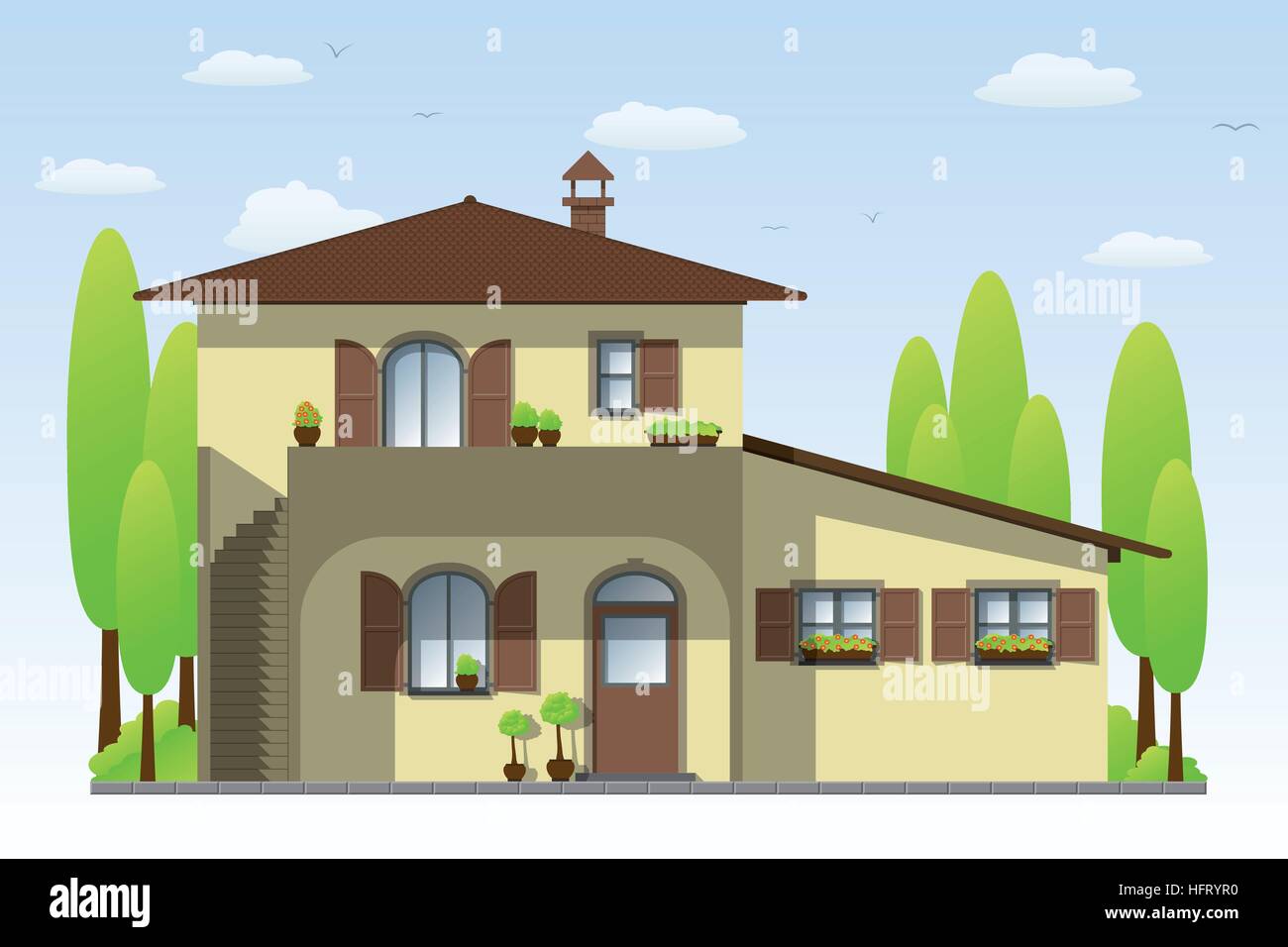 Nice house Stock Vector Images - Alamy