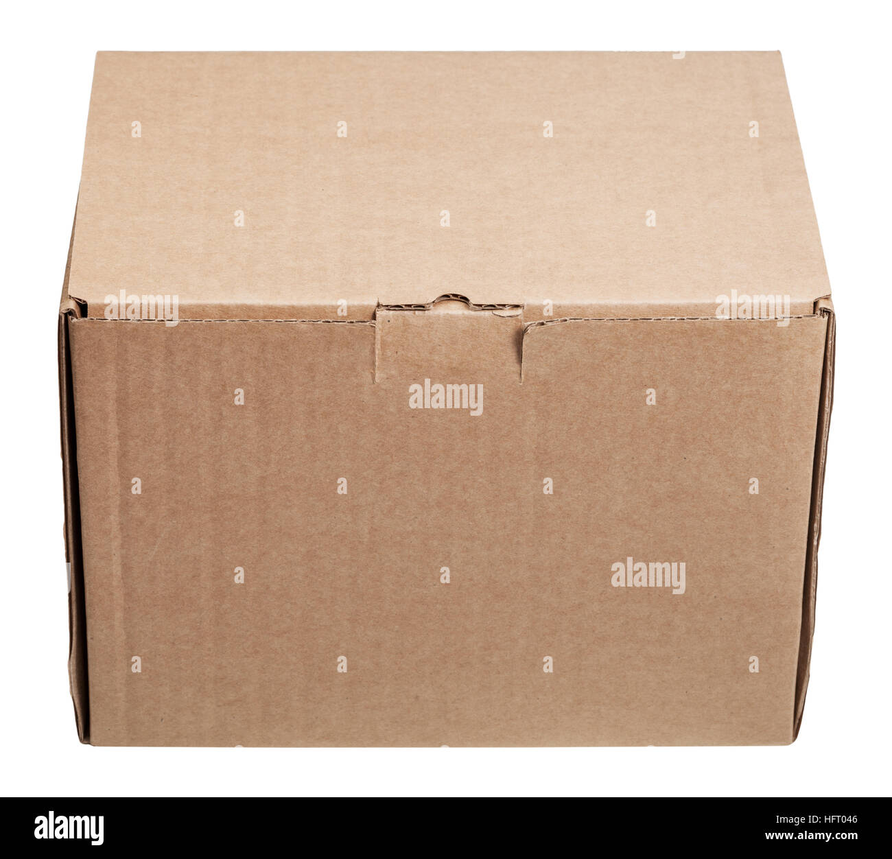 front view of closed cardboard box isolated on white background Stock ...