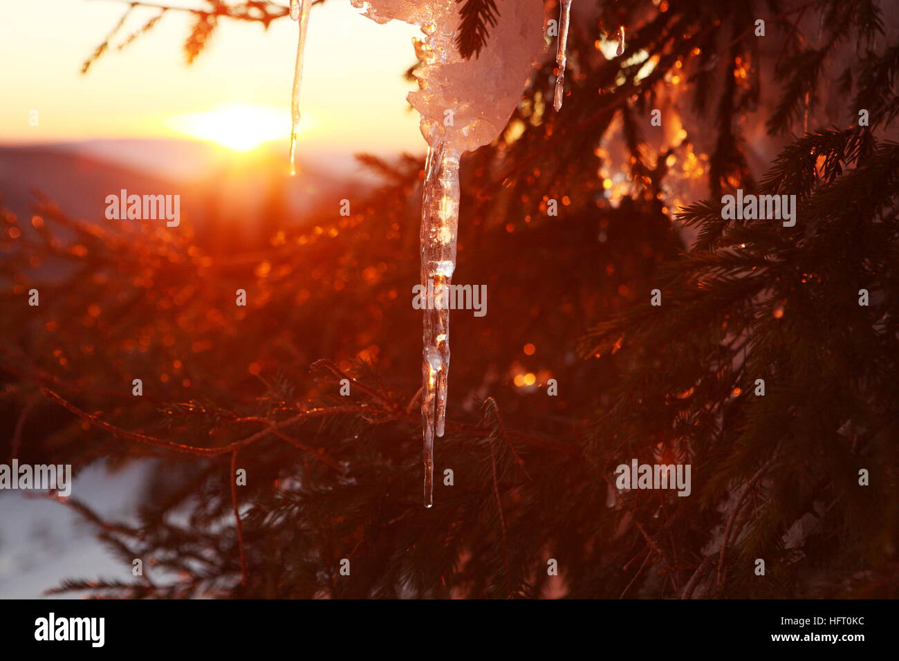 Ice mountains icicles sunset hi-res stock photography and images - Alamy