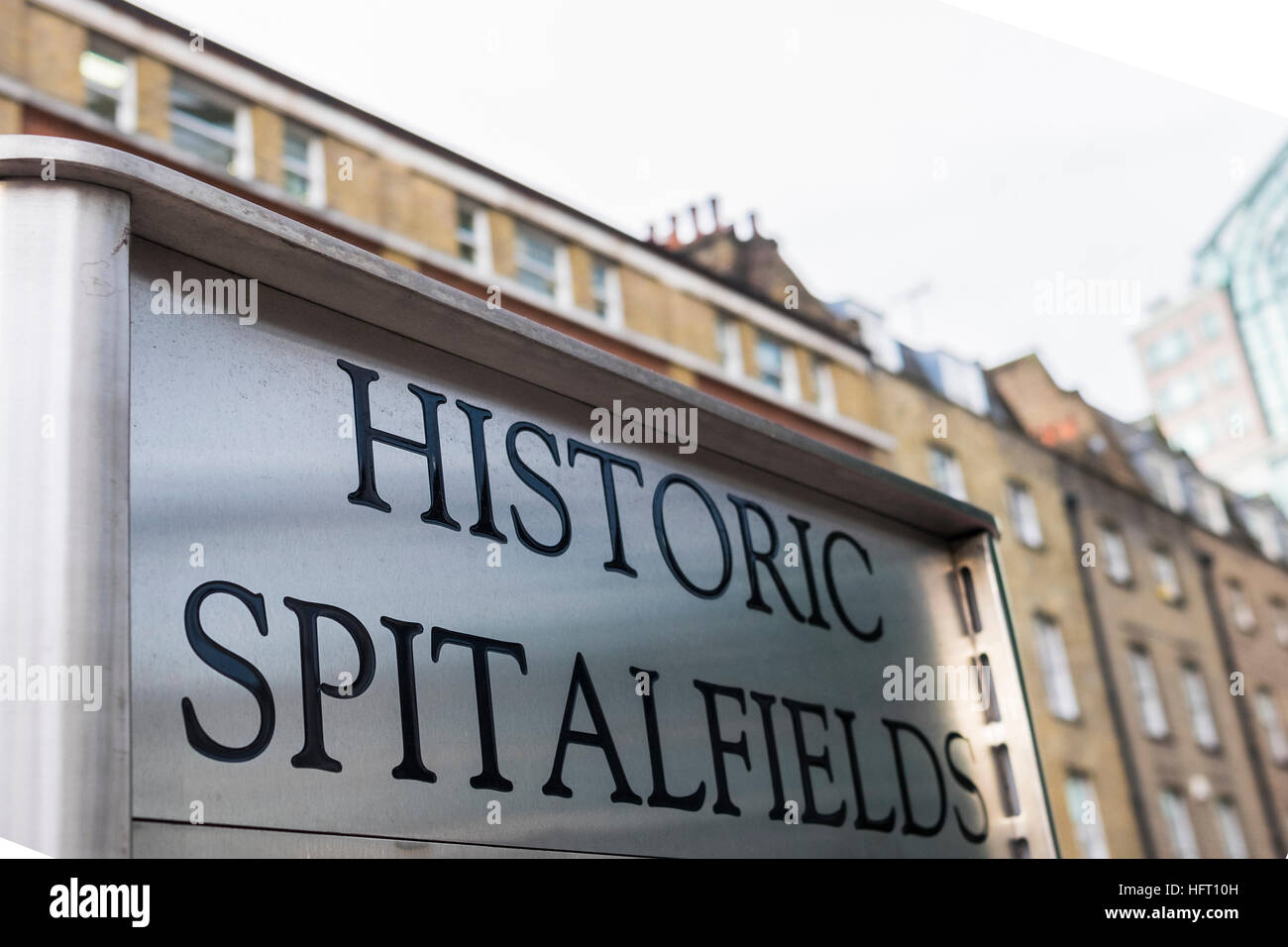 Historic Spitalfields sign, Bishops Square, London, England, U.K Stock ...