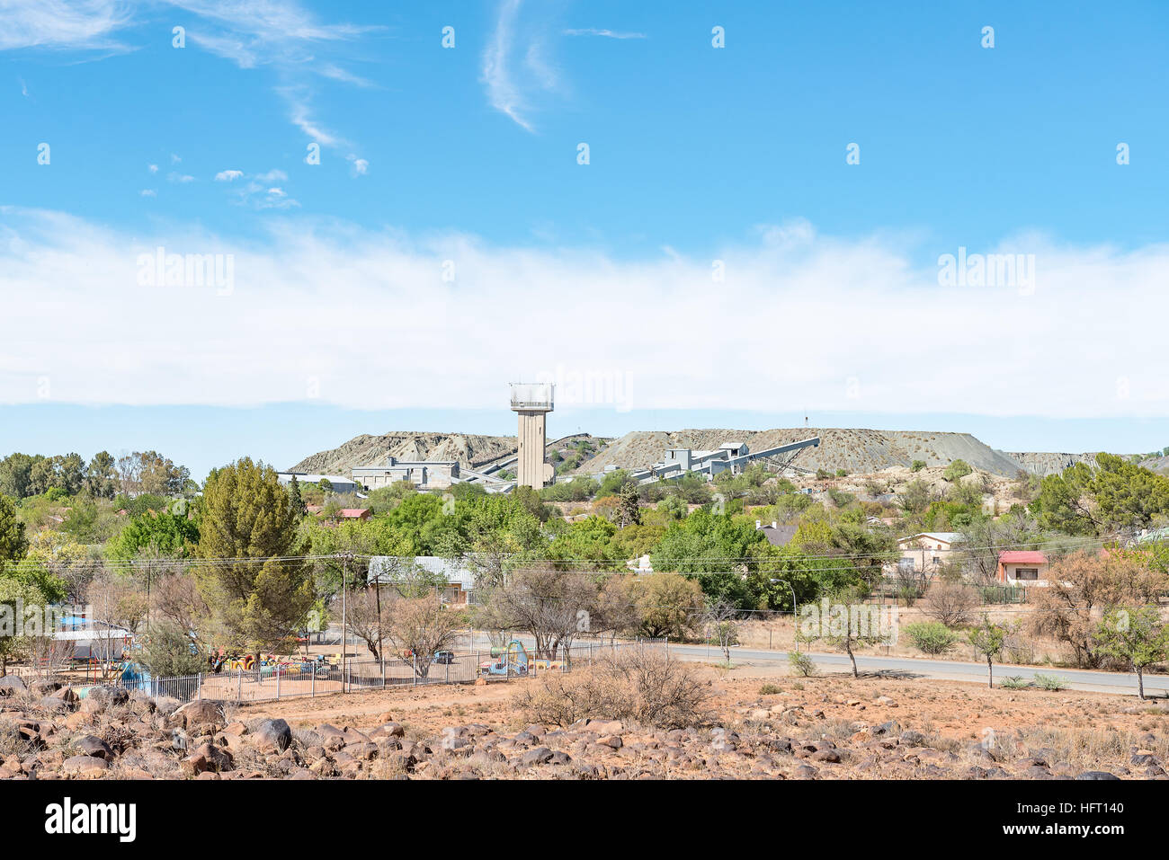 A view of Koffiefontein (coffee fountain) towards the mine as seen from ...