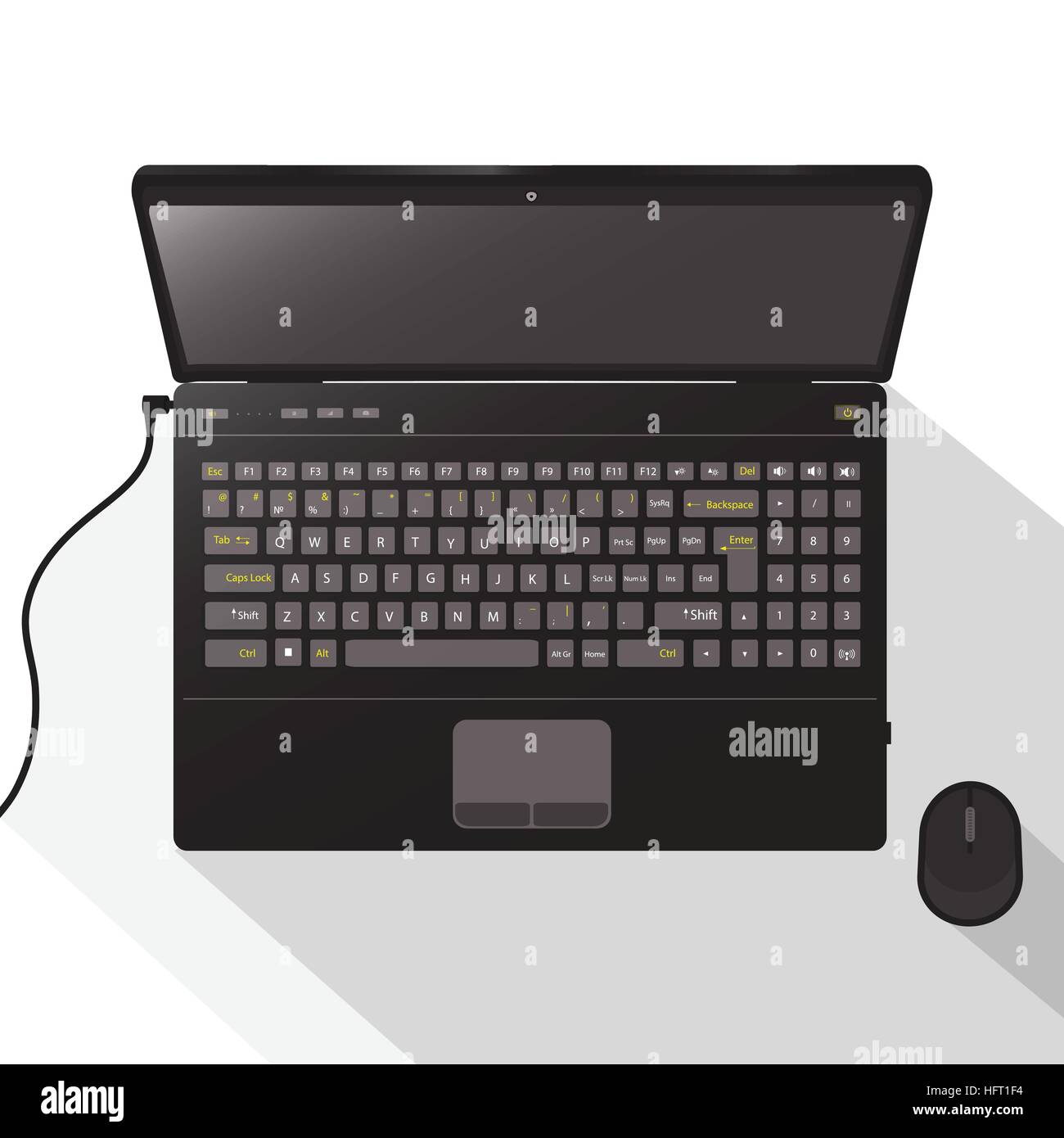 laptop and mouse on top illustration on isolated background. FOR USE ...