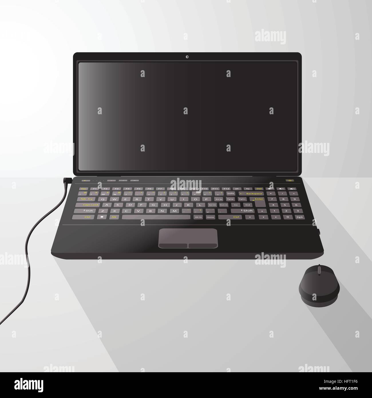 Laptop frontal illustration on isolated background. FOR USE design ...