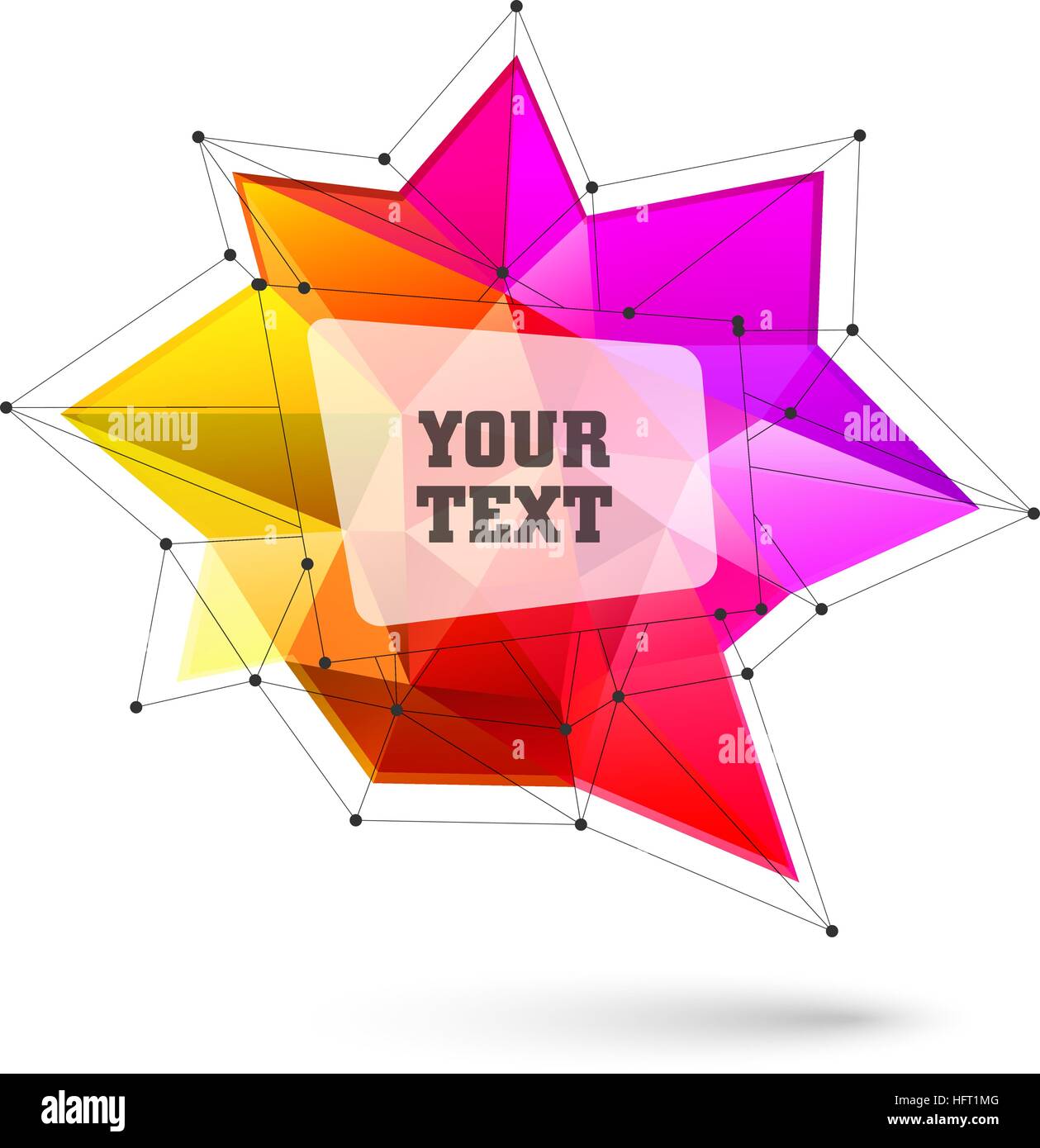 Big triangular trendy bubble. Polygonal vector illustration Stock ...