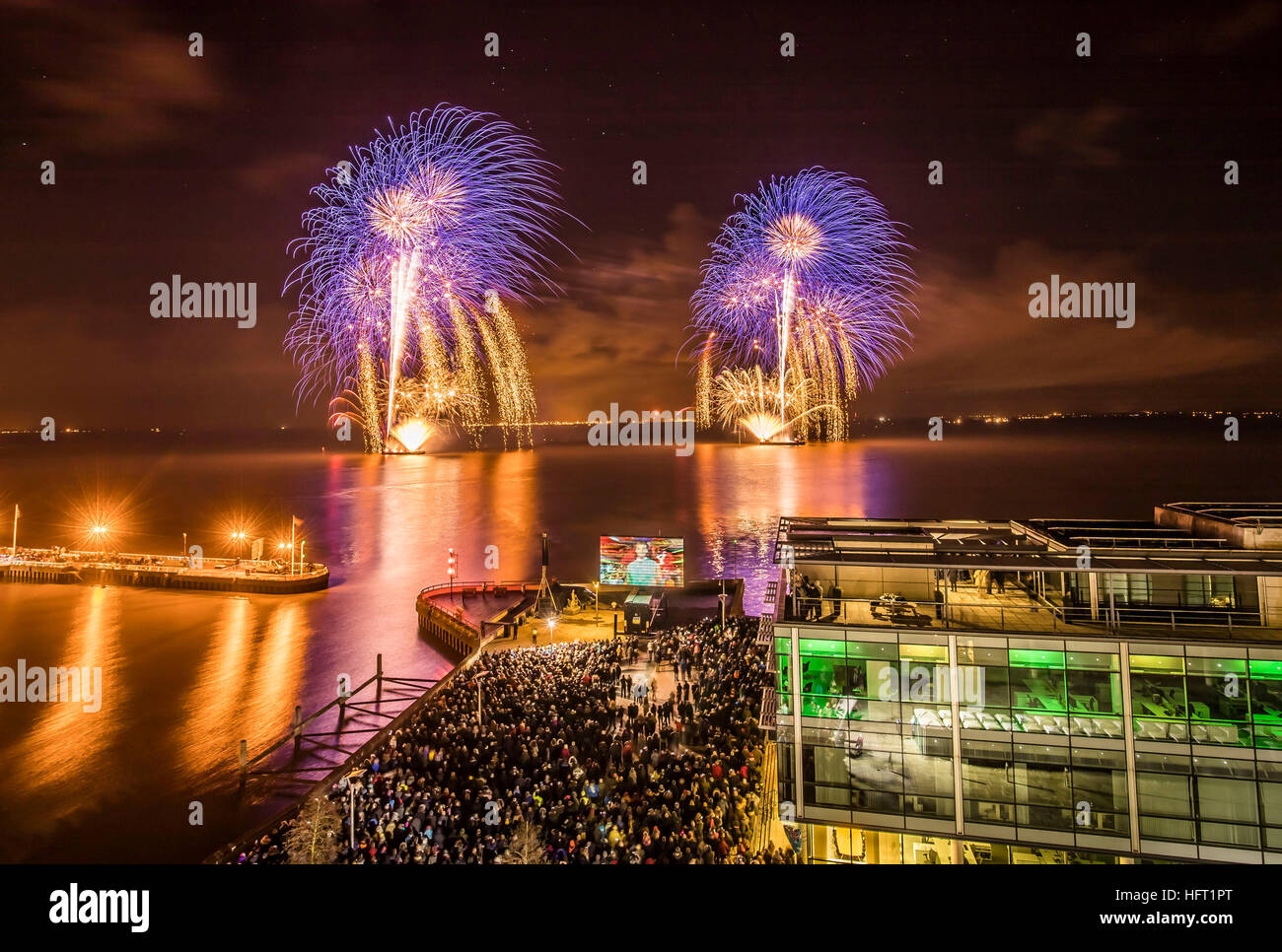 Fireworks light up the sky over the Humber River during the official ...