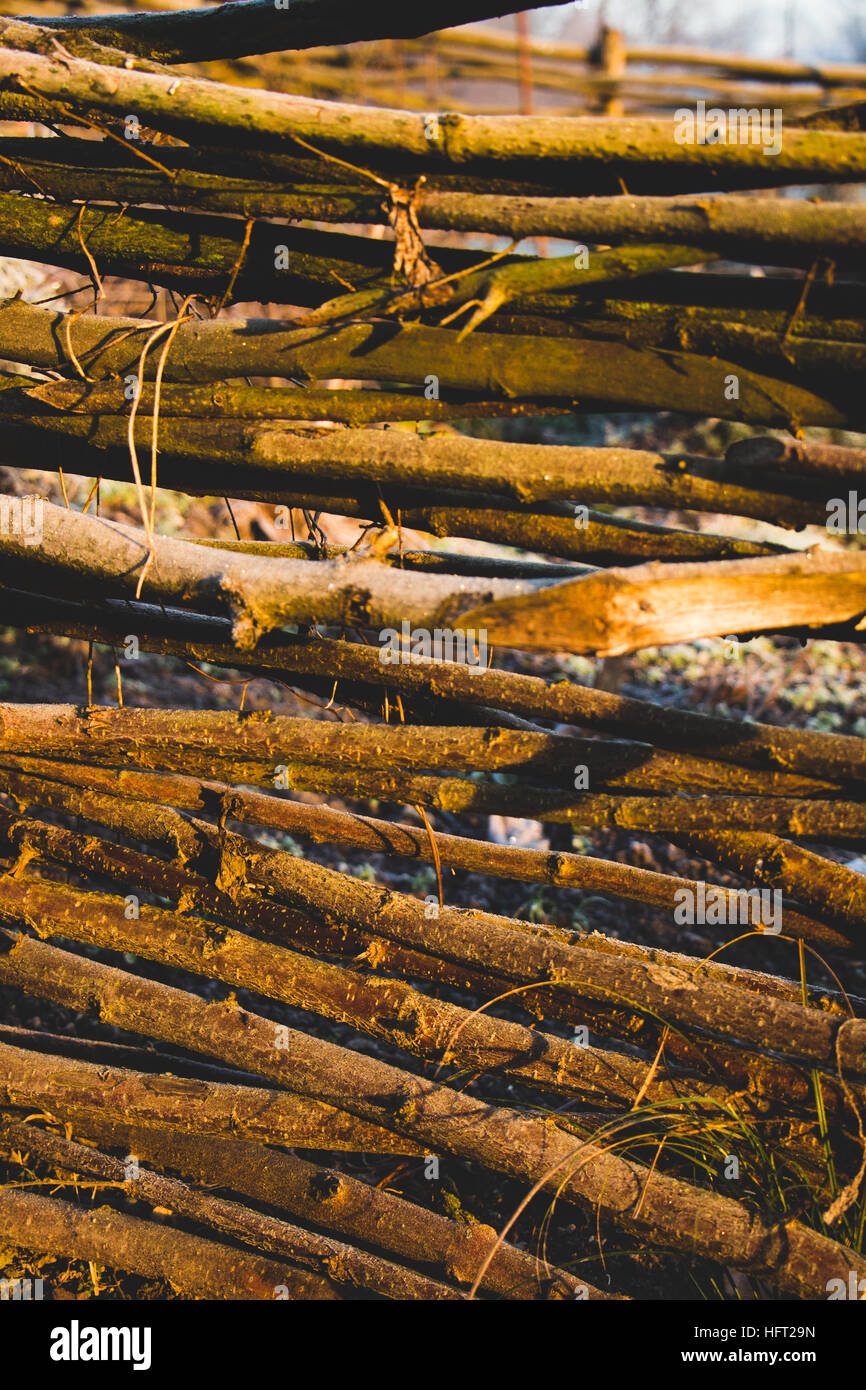 Fence made of branches hi-res stock photography and images - Alamy