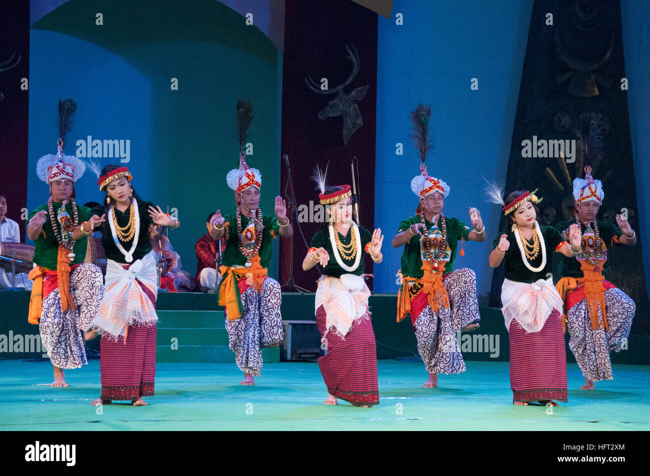 Manipur tribal dancers perform at the Sangai Festival, Imphal, India ...