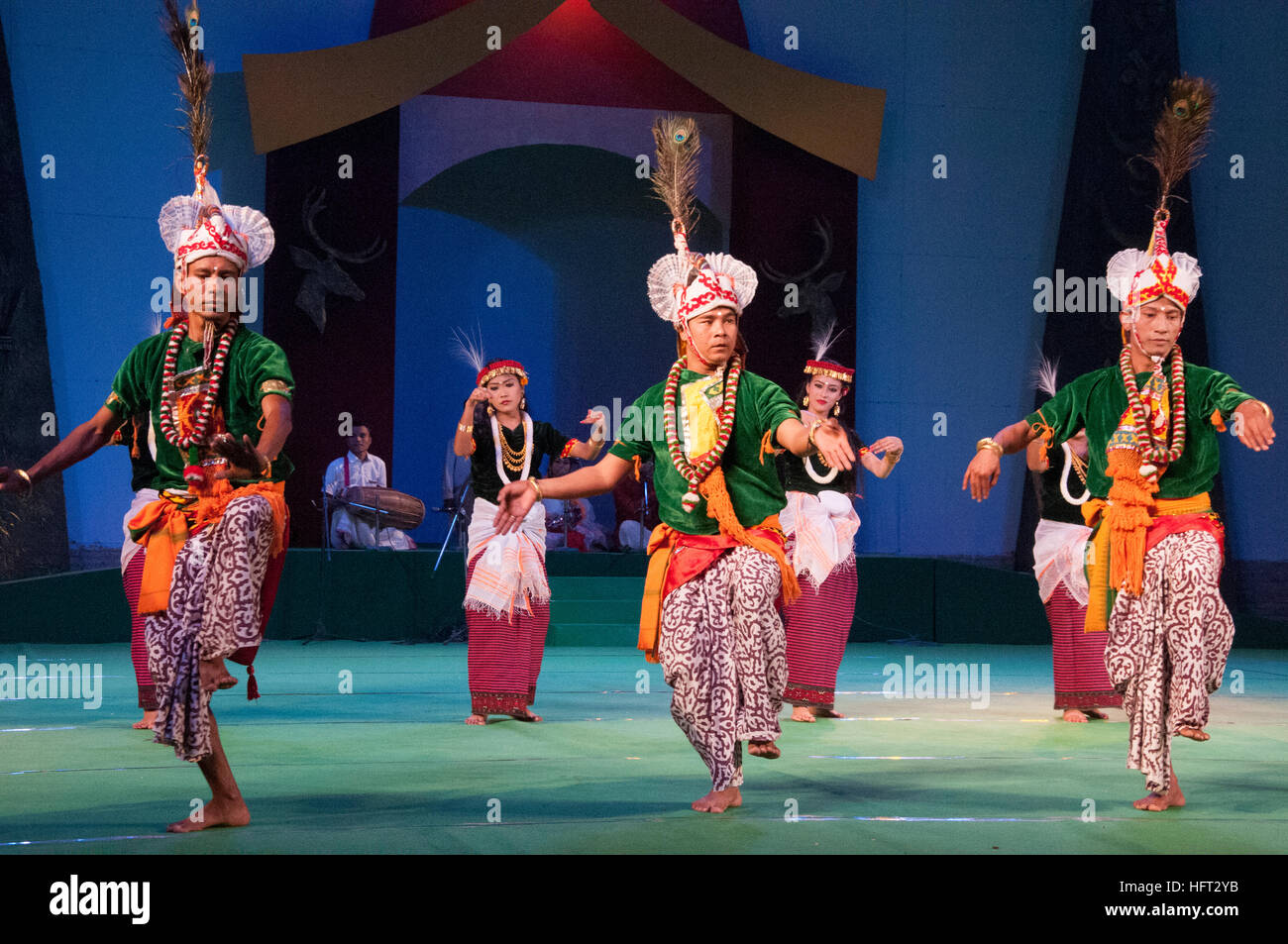 Manipur tribal dancers perform at the Sangai Festival, Imphal, India ...