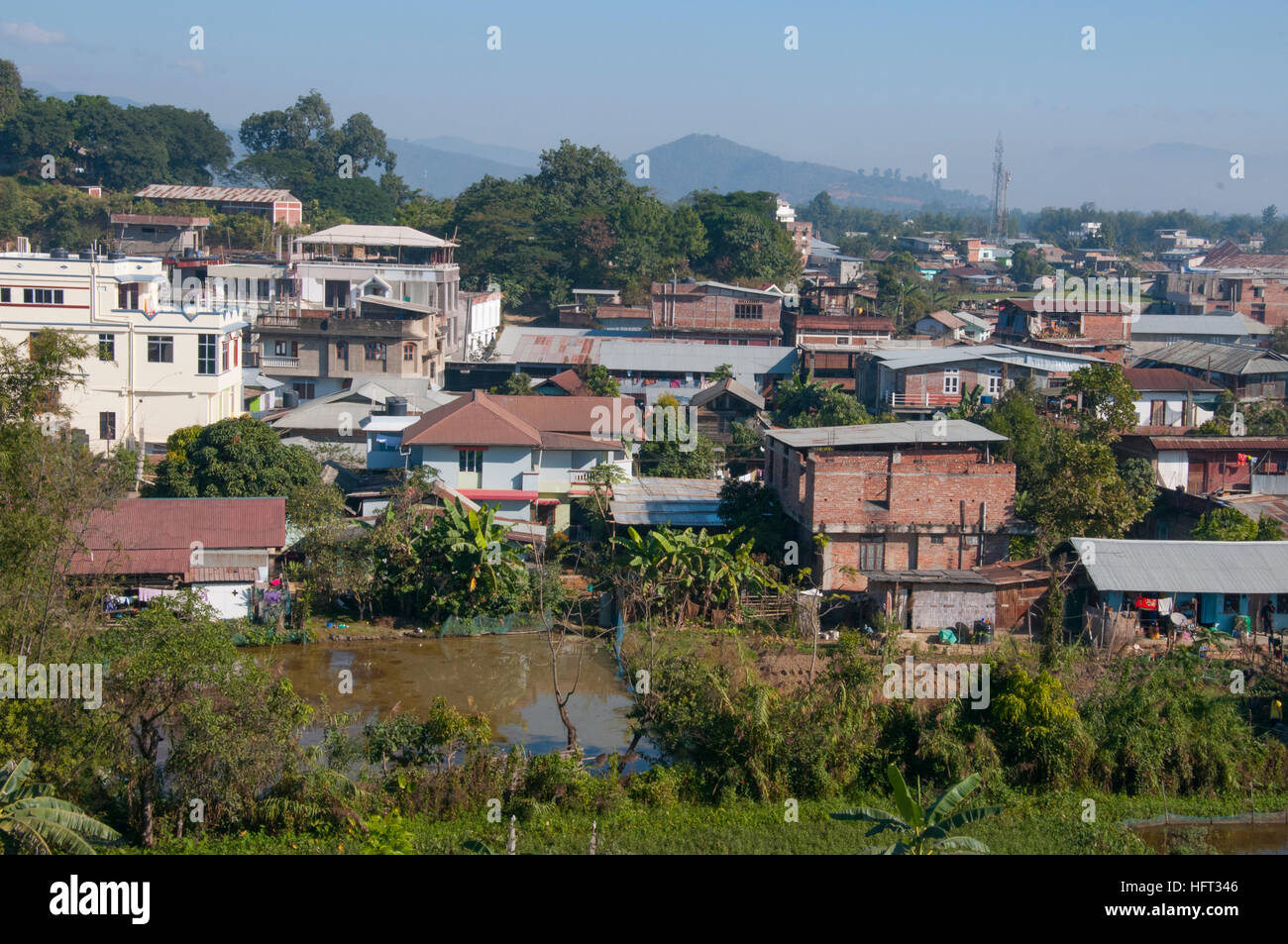 Residential street scenes in Imphal, capital of Manipur State, India ...