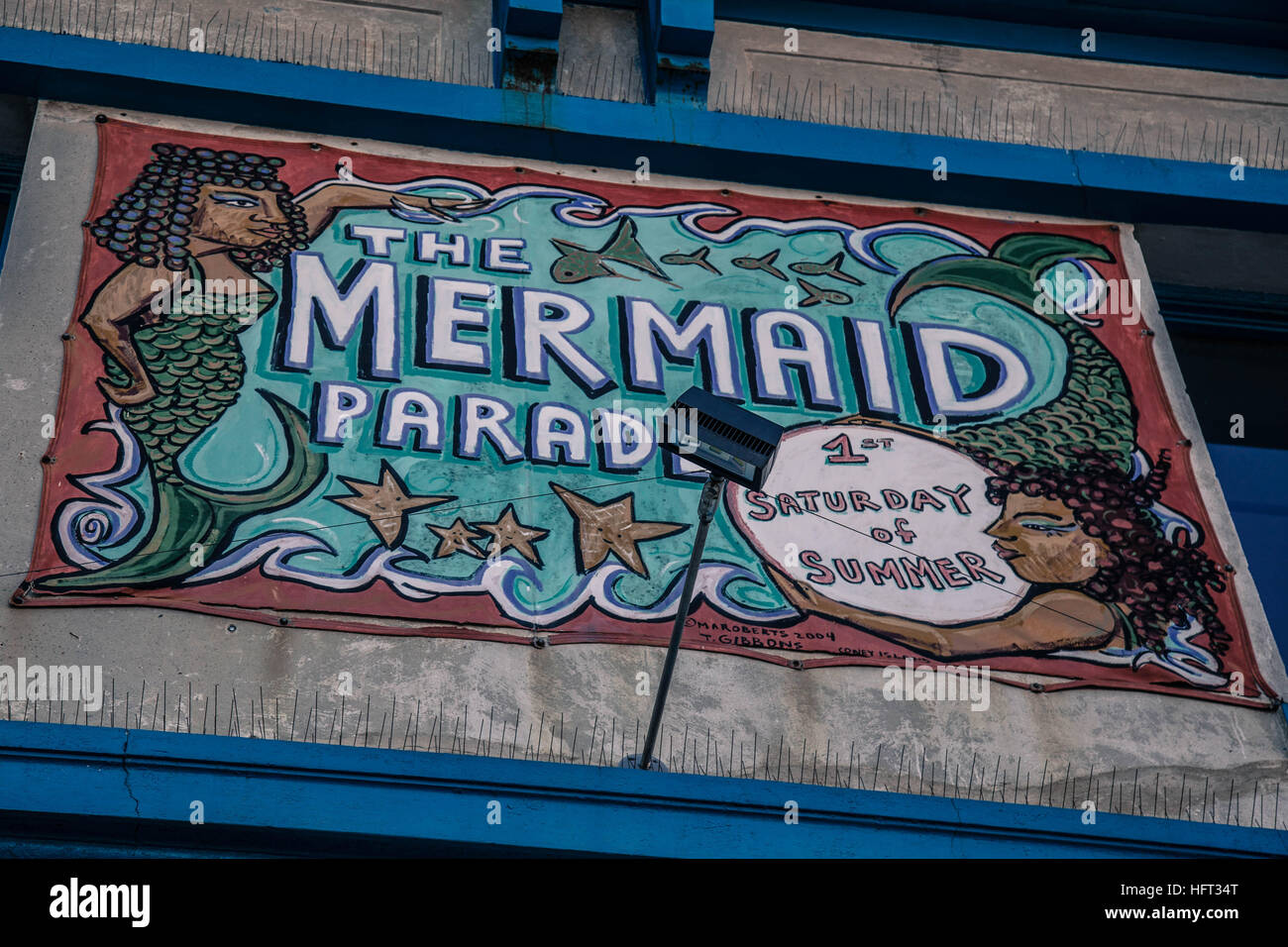 Signs At the boardwalk in Coney Island, Brooklyn, NY Stock Photo - Alamy