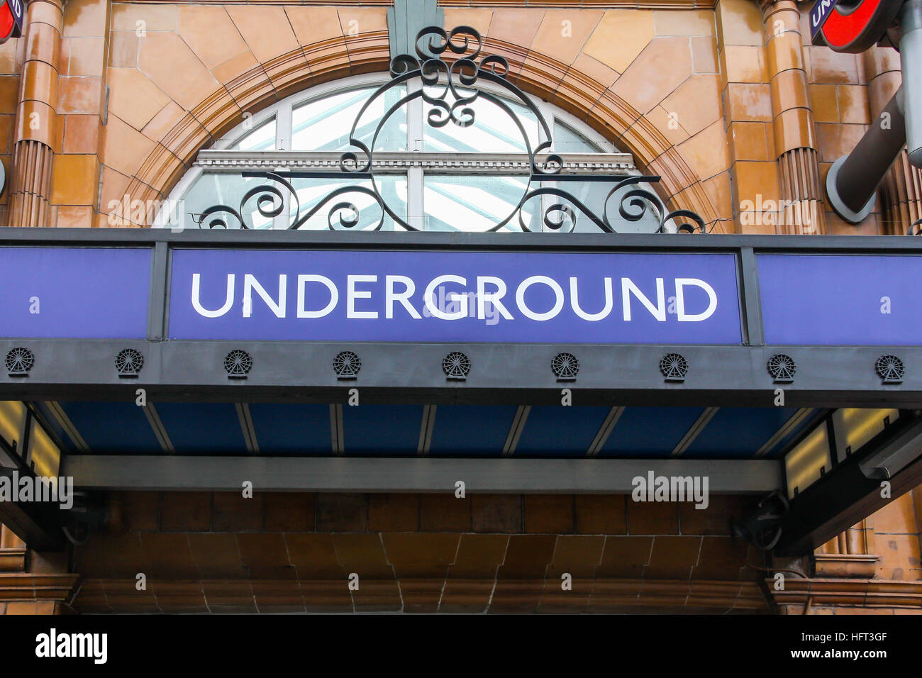 Underground sign for underground train station in London, England Stock ...