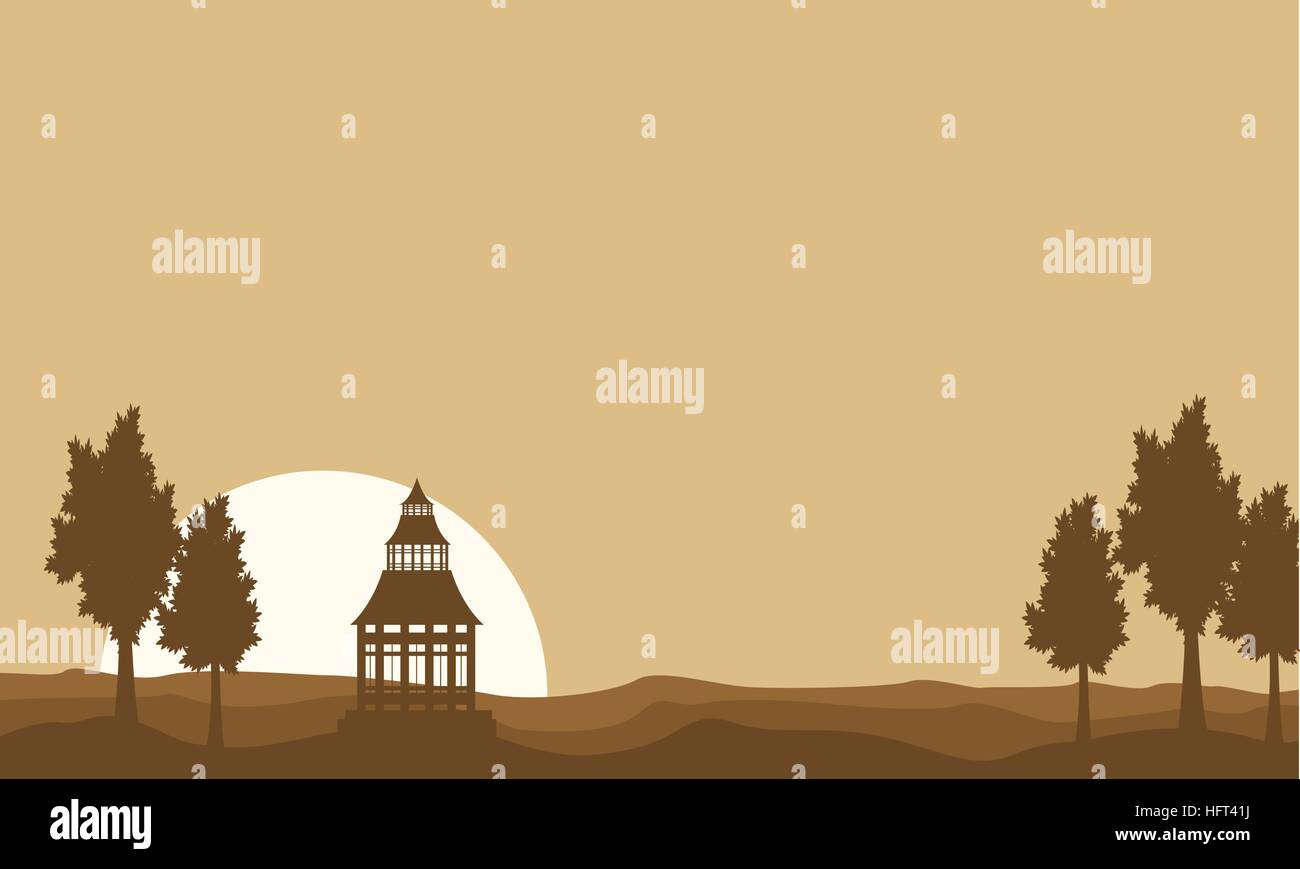 Vector flat of pavilion landscape Stock Vector Image & Art - Alamy