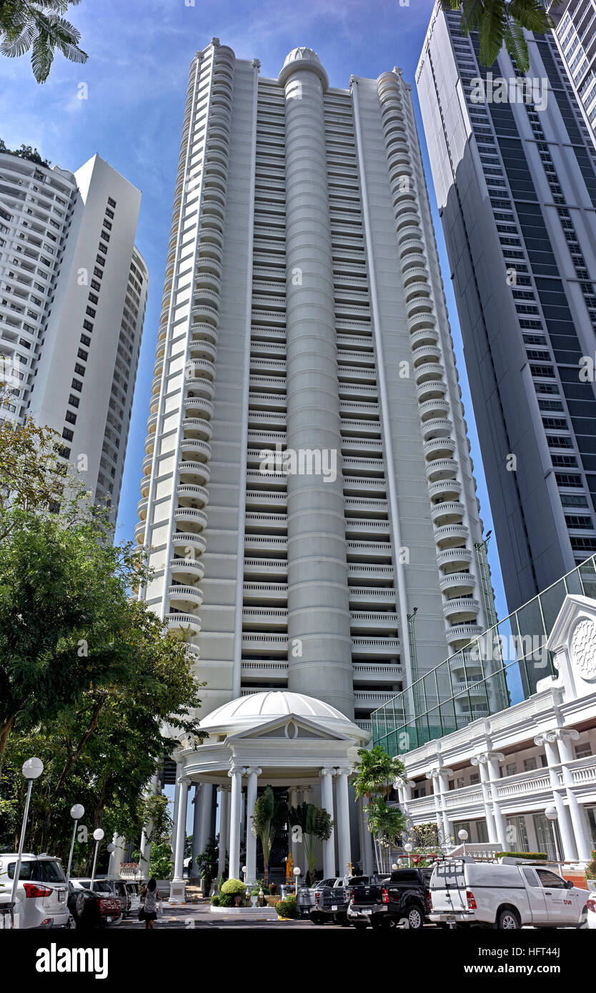 High rise residential apartments with ground floor shops. Pattaya ...