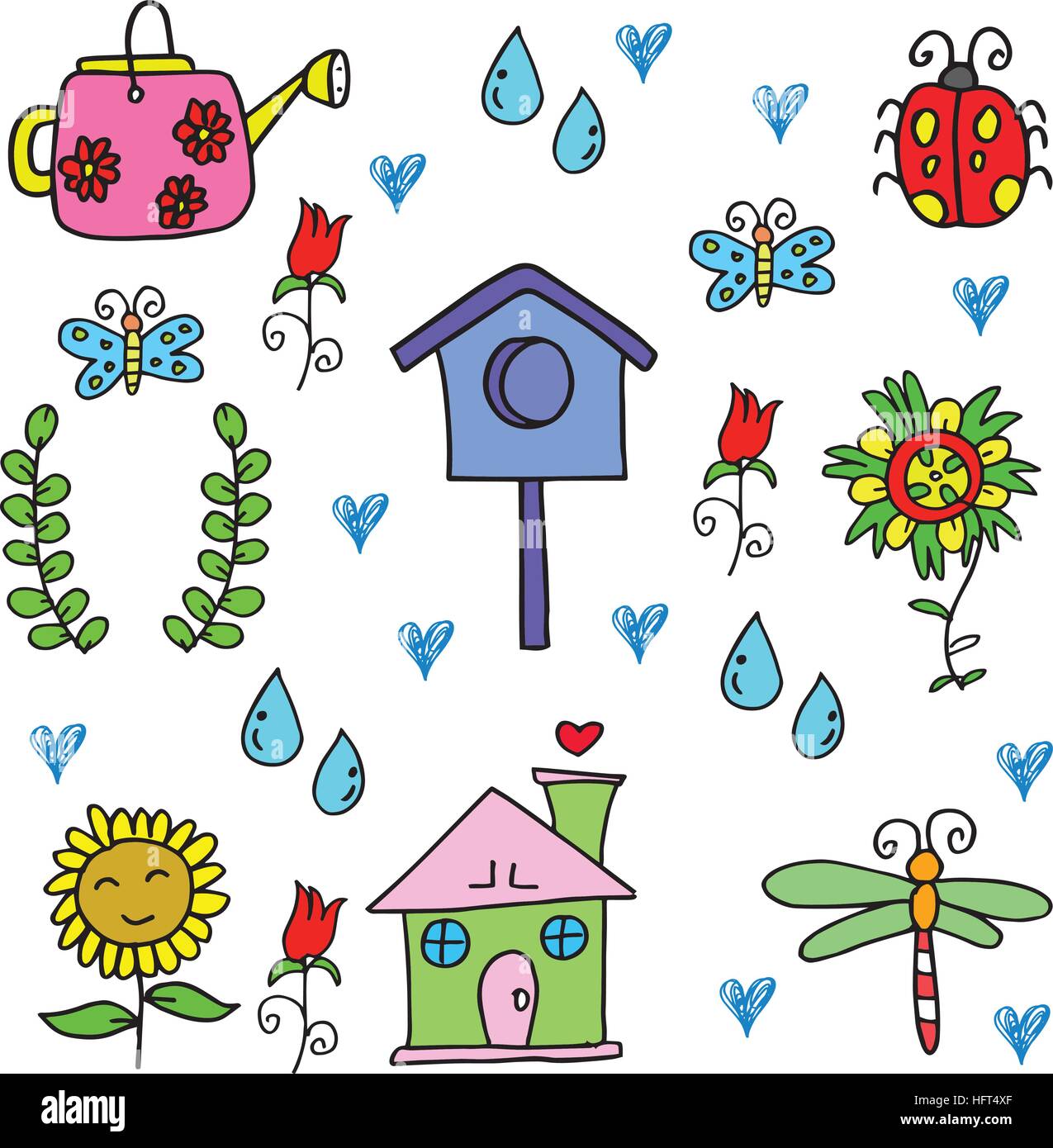 Collection of spring set doodles Stock Vector Image & Art - Alamy