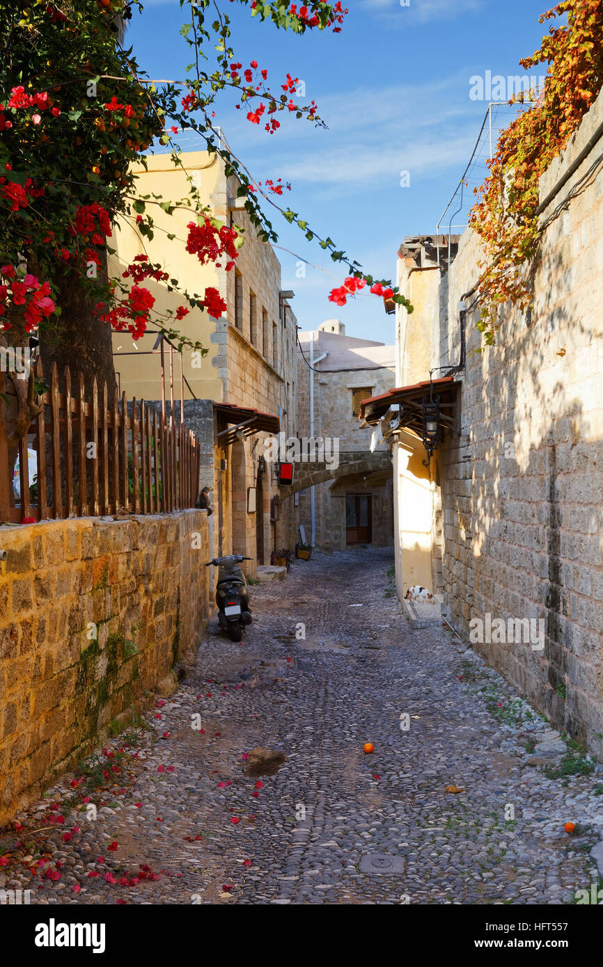 UNESCO world heritage listed old town of Rhodes in Greece Stock Photo ...