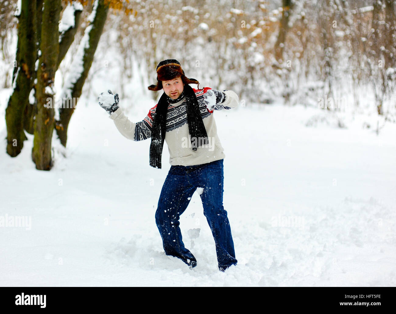 Person Throwing Snowballs High Resolution Stock Photography and Images ...