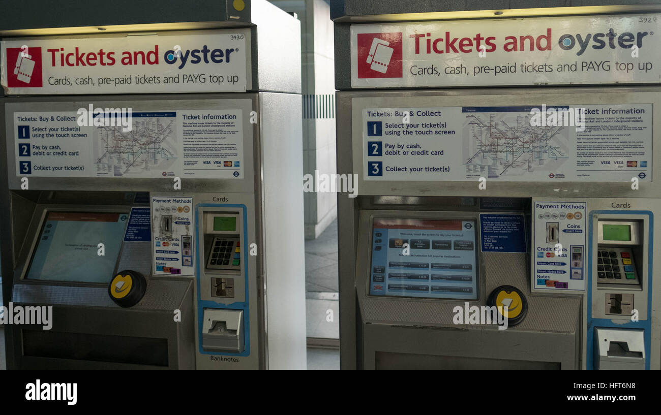 Ticket machines at Stratford Railway Station in east London, as the ...