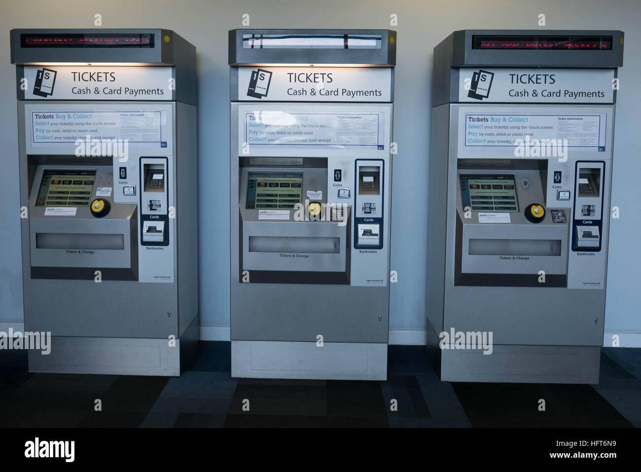 Ticket machines at Stratford Railway Station in east London, as the ...