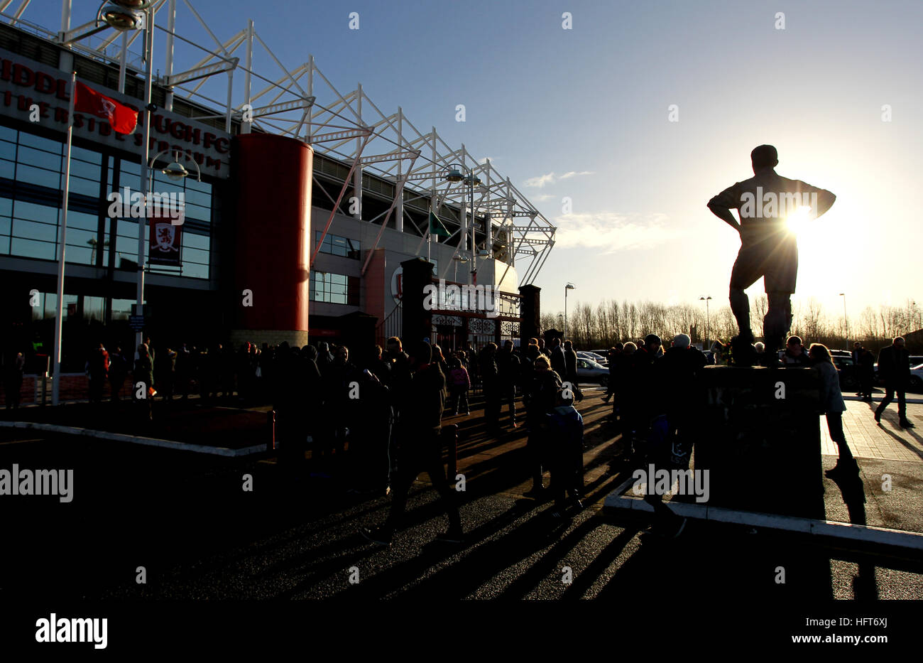 Fans arrive for the Premier League match at the Riverside Stadium ...