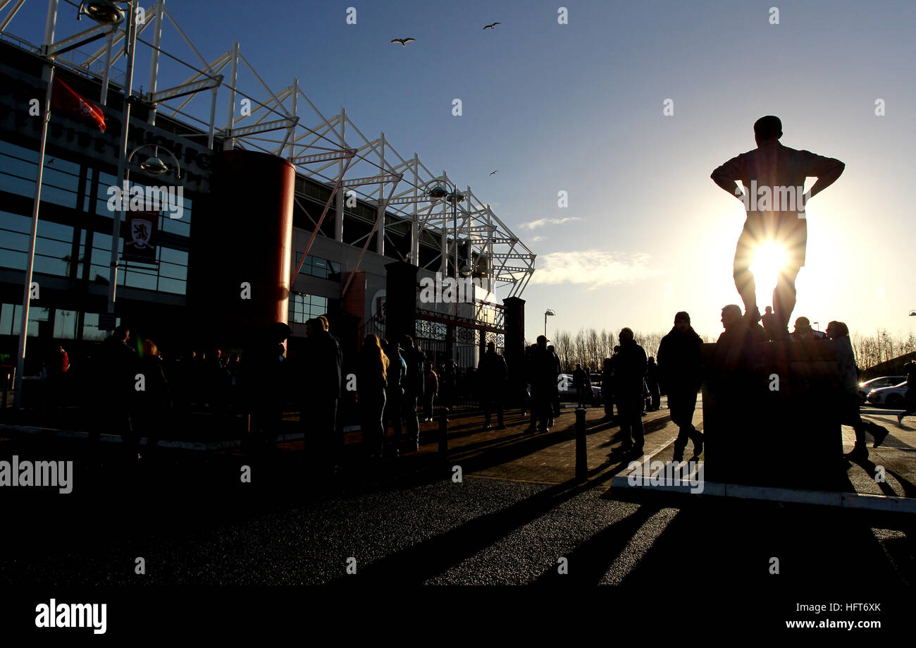 Fans arrive for the Premier League match at the Riverside Stadium ...