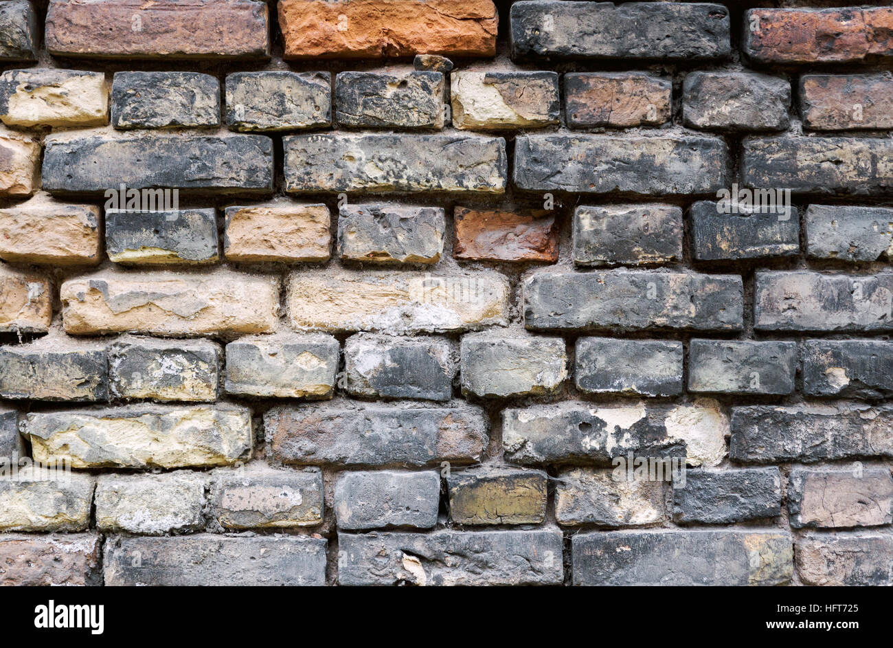 Dirty abandoned old brick wall background Stock Photo - Alamy